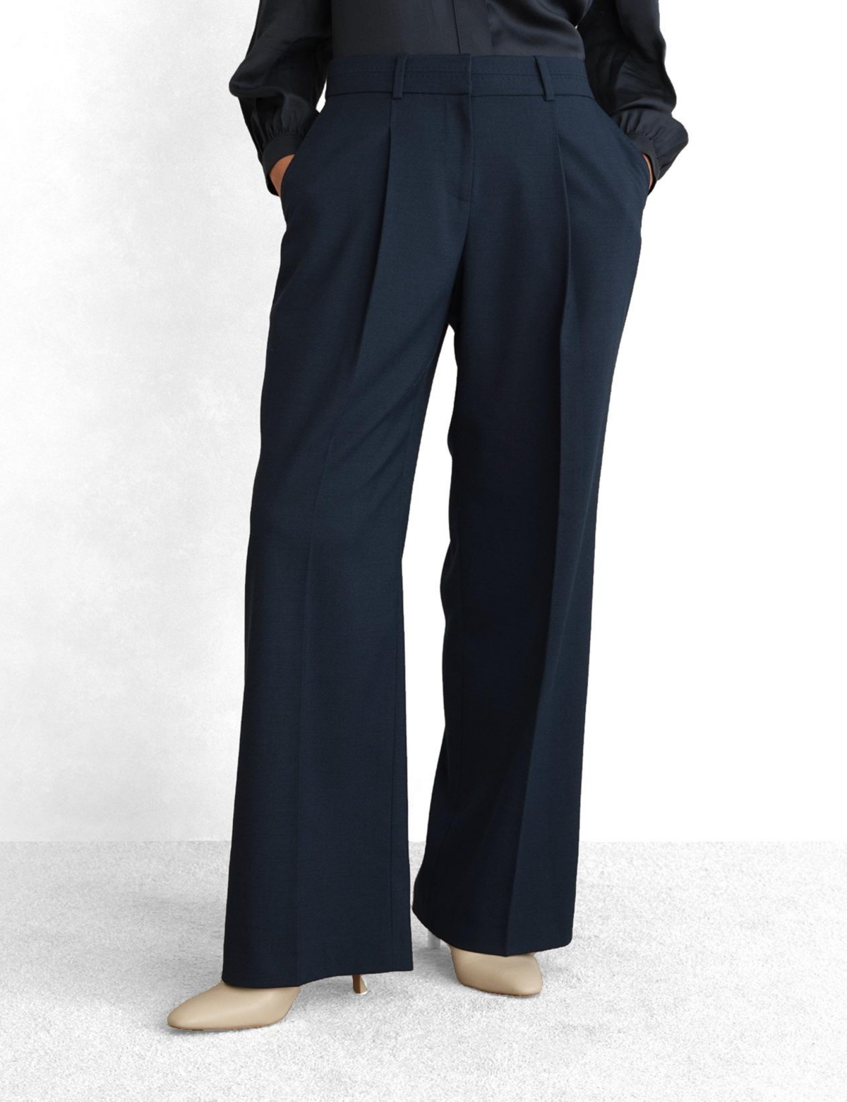 Click here for Hobbs London Womens Lauren Wide Pants - Dark slate... prices