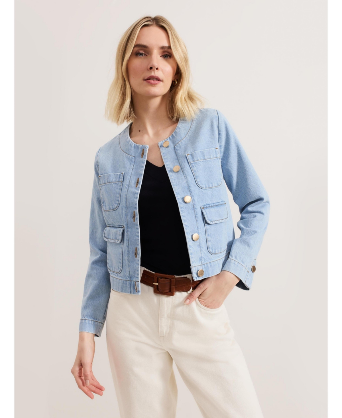Click here for Phase Eight Womens Ripley Cropped Denim Jacket - M... prices