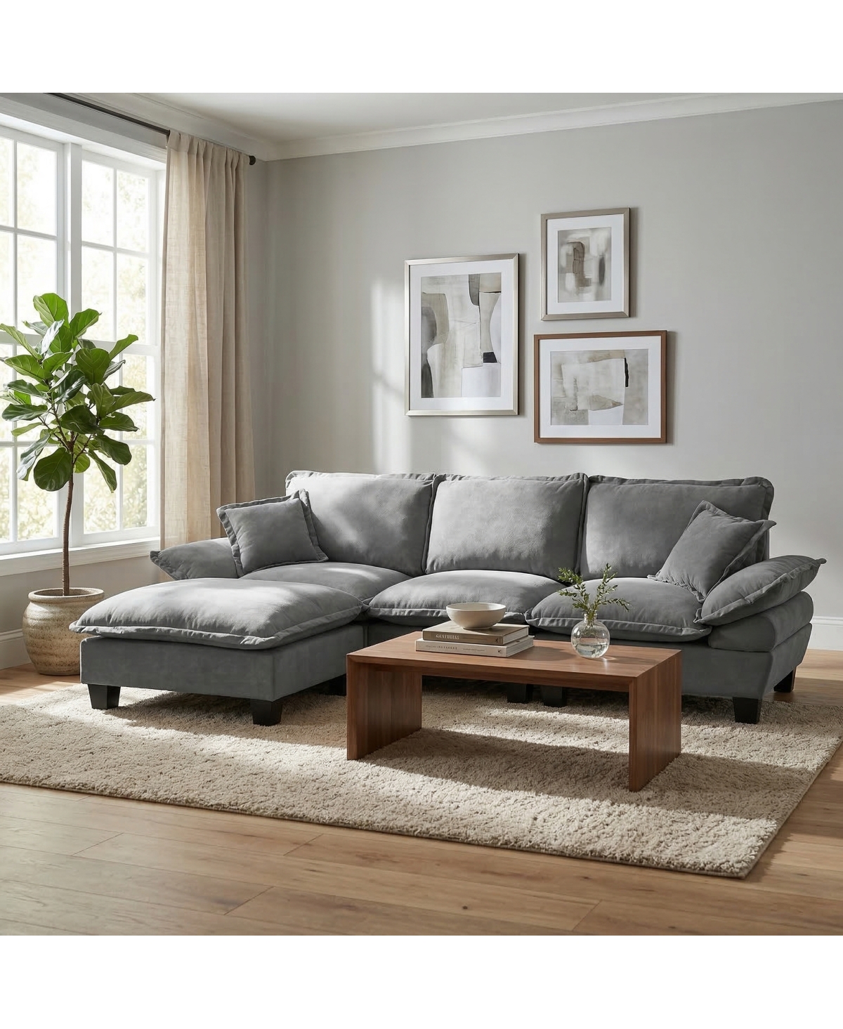 Click here for Streamdale Furniture Modular L-Shape Cloud Sofa wi... prices