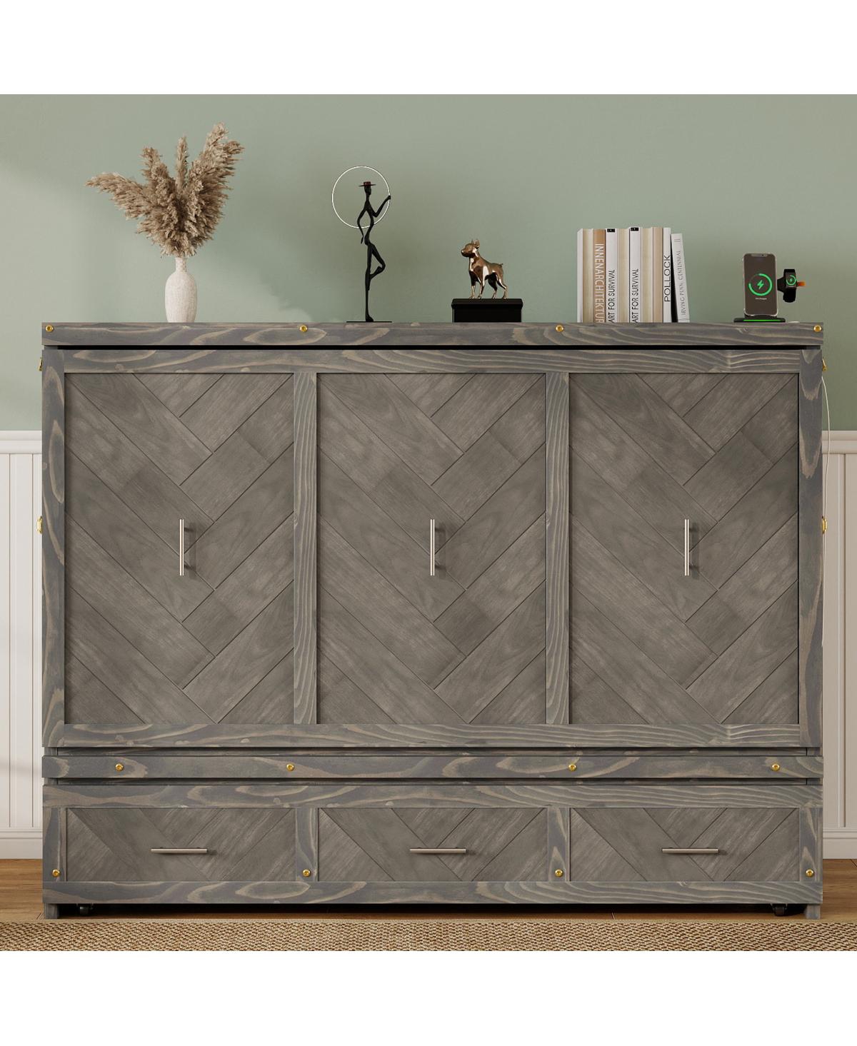 Click here for Streamdale Furniture Pine Wood Murphy Cabinet Bed... prices