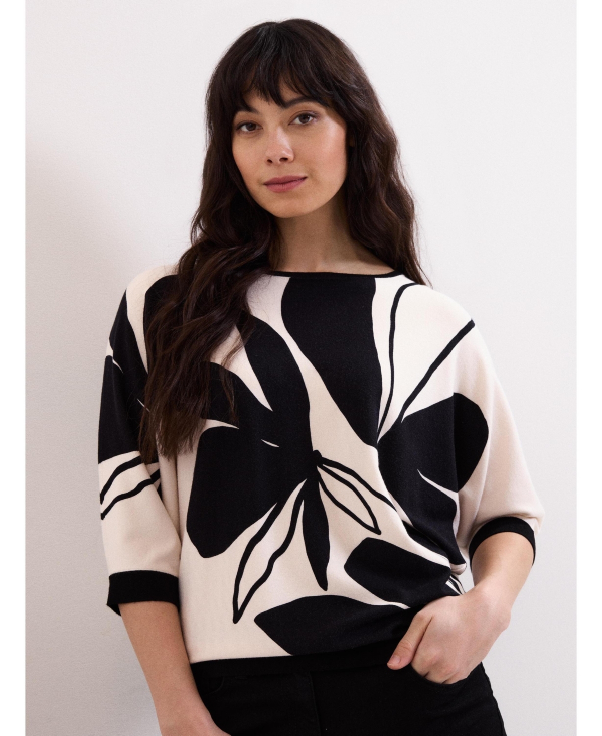Click here for Phase Eight Womens Printed Round Neck Knit Faith J... prices