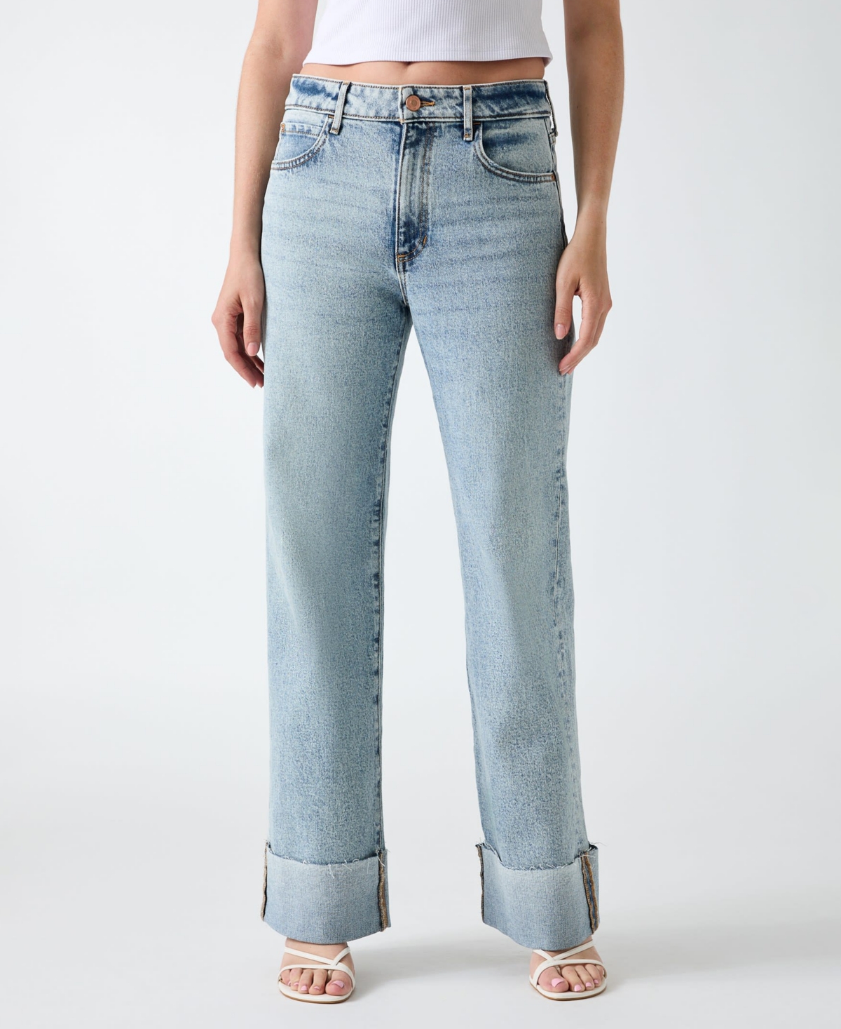 Click here for Guess Womens Rey Wide-Leg Jeans - Cortez Blue prices