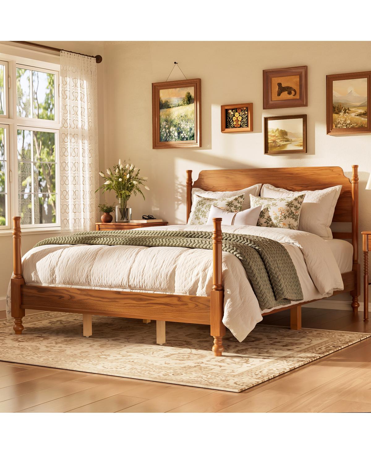 Click here for Streamdale Furniture Vintage Wood Queen Spindle Be... prices