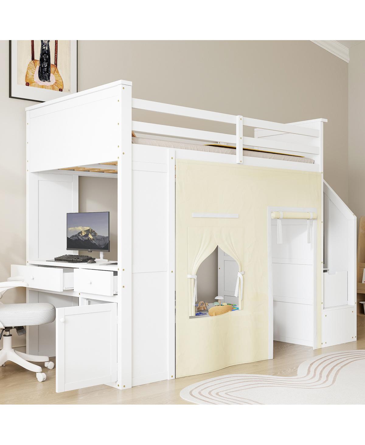 Click here for Streamdale Furniture Twin Loft Bed with Desk  Lock... prices