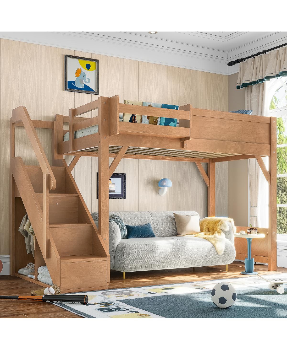 Click here for Streamdale Furniture Twin Size Loft Bed With Wardr... prices