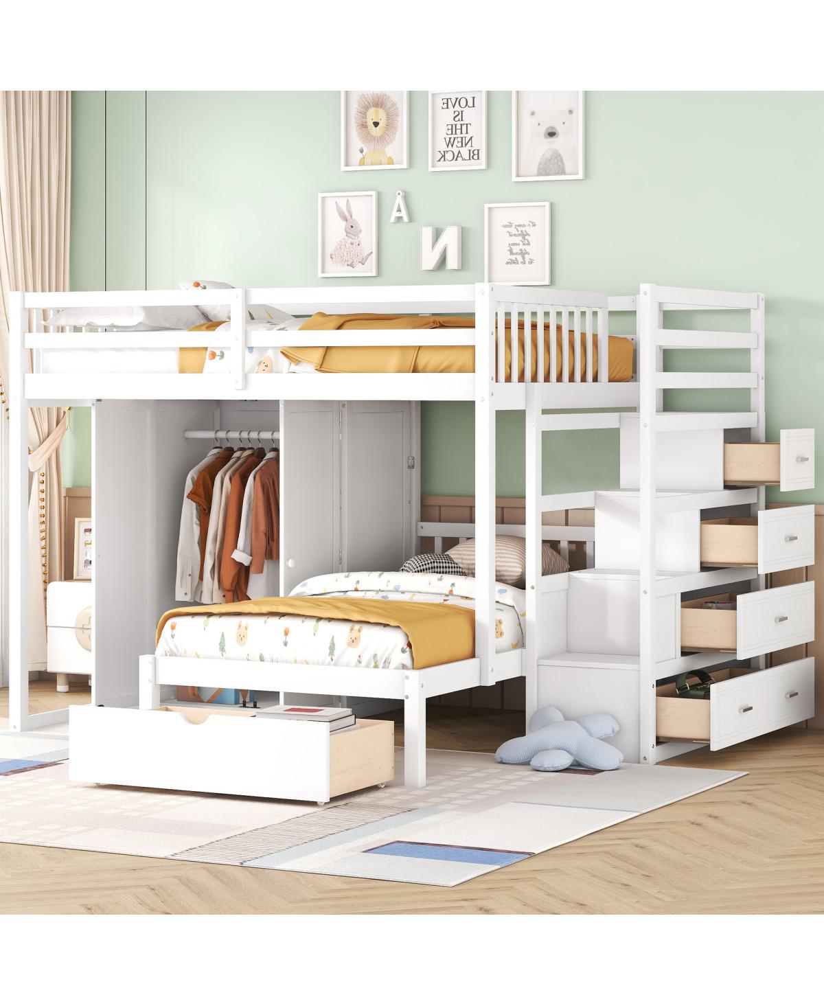 Click here for Streamdale Furniture Bunk Bed with Wardrobe  Drawe... prices