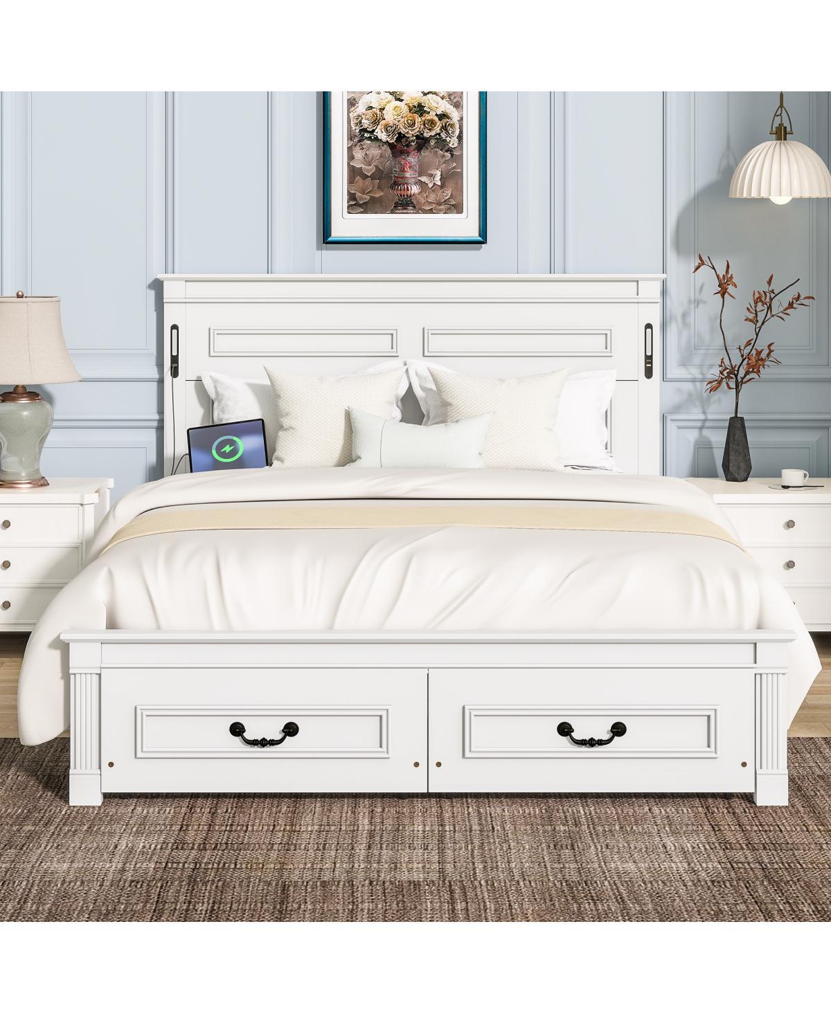 Click here for Streamdale Furniture Led Storage Bed with Usb and... prices
