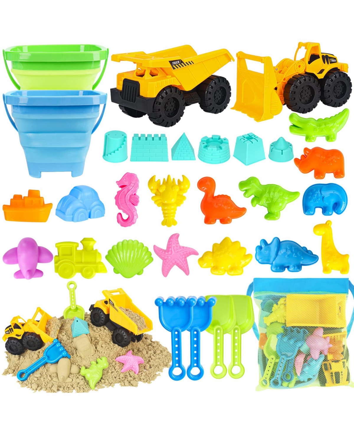 Click here for Gnuadz 31-piece Beach Sand Construction Vehicle Bu... prices