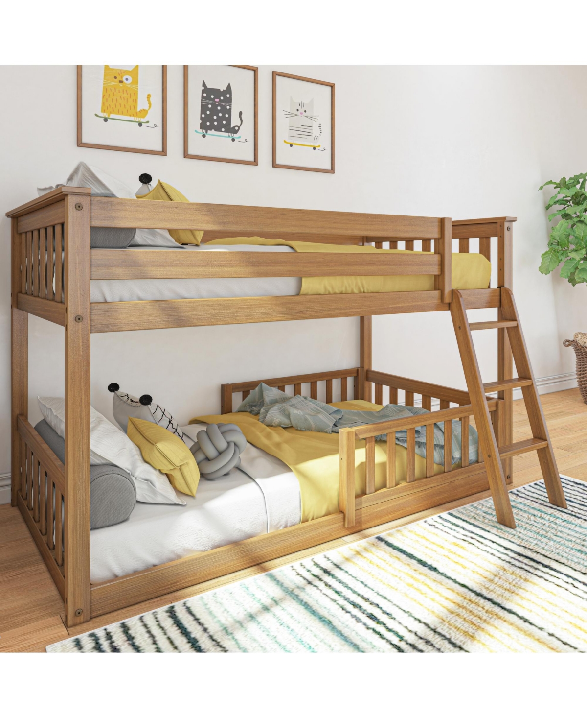 Click here for Max & Lily Twin over Twin Low Bunk with Single Gua... prices