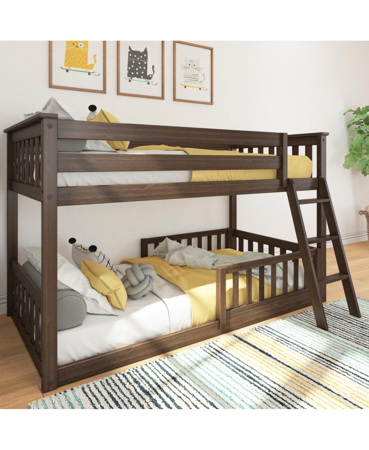 Click here for Max & Lily Twin over Twin Low Bunk with Single Gua... prices