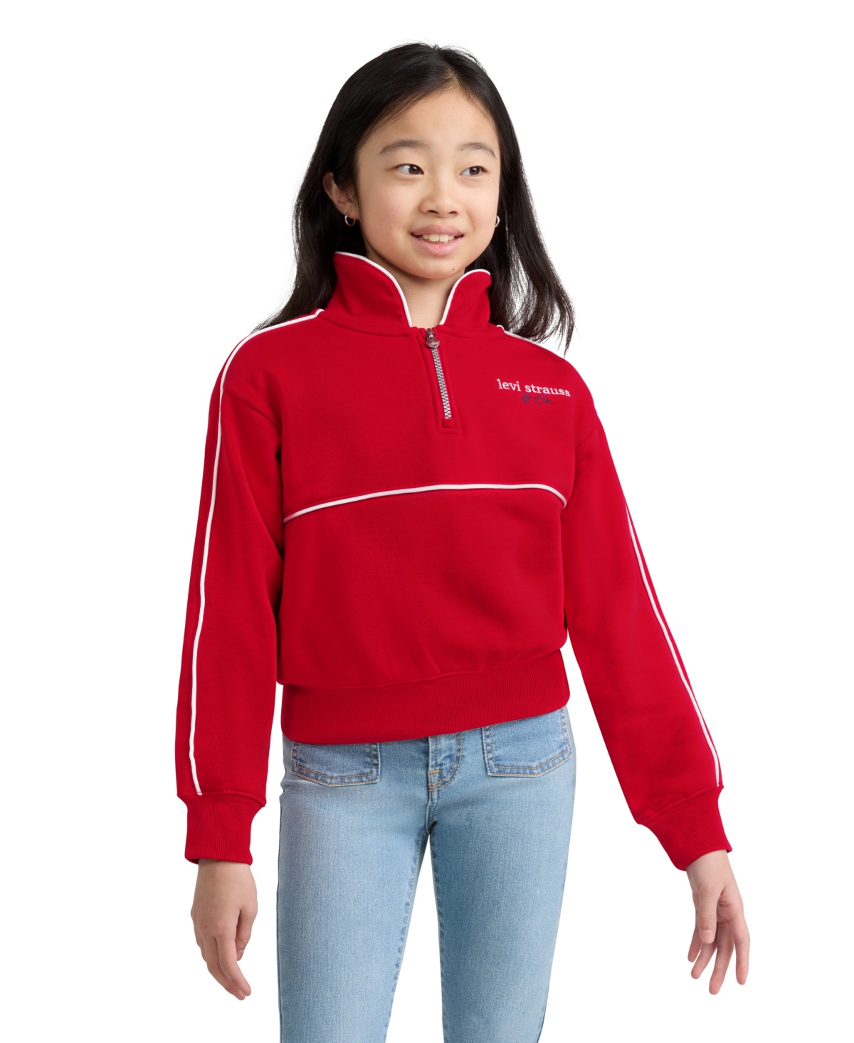 Click here for Levis Girls 7-16 Half-Zip Sweater - Mars Red prices