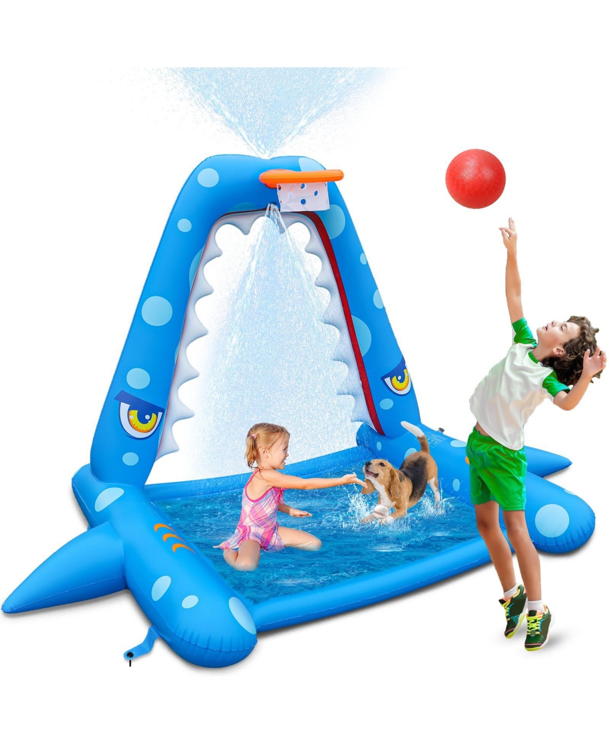 Click here for Gnuadz 110 Inflatable Shark Splash Pad With Basket... prices