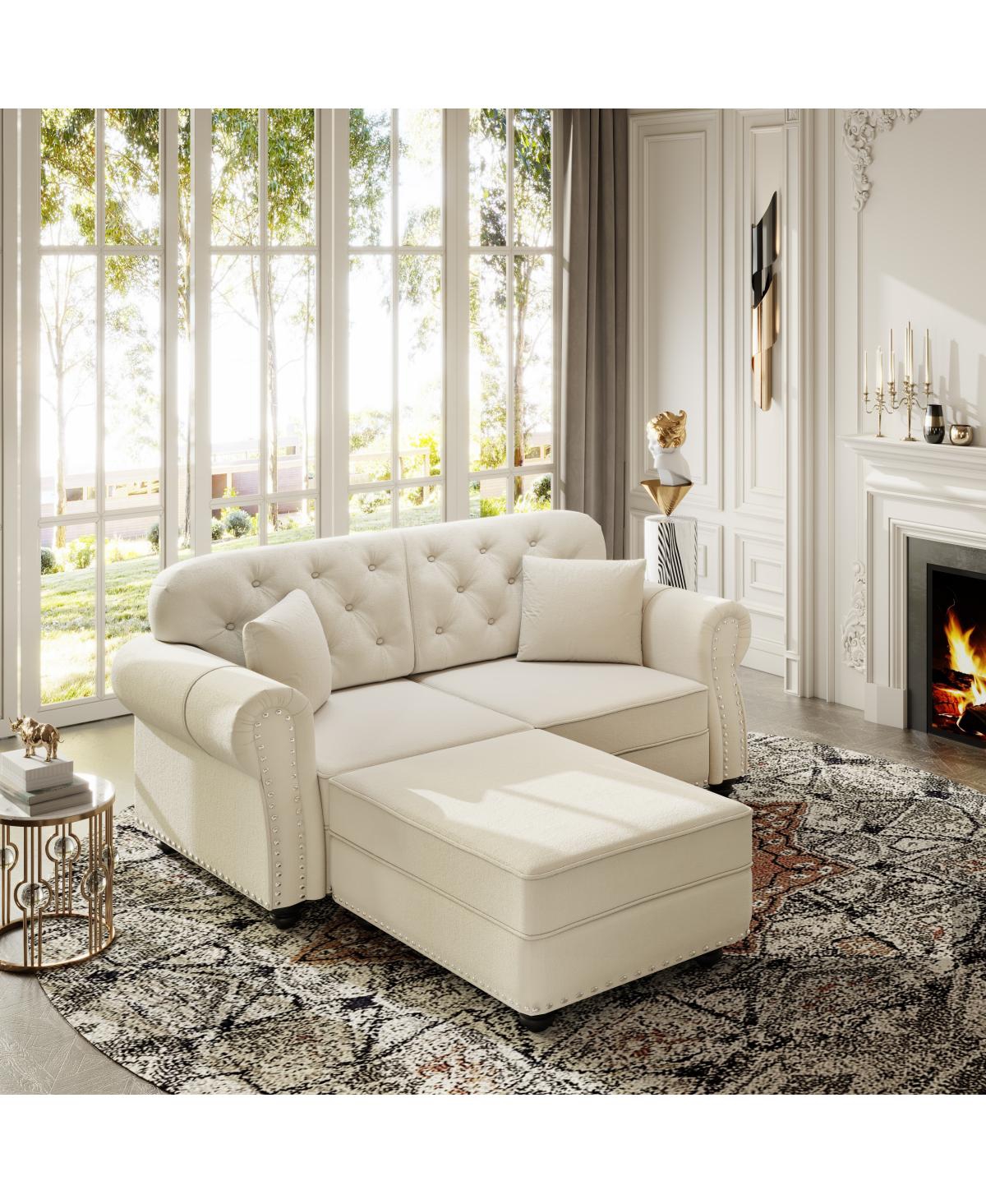 Click here for Streamdale Furniture Velvet Chesterfield Sofa with... prices