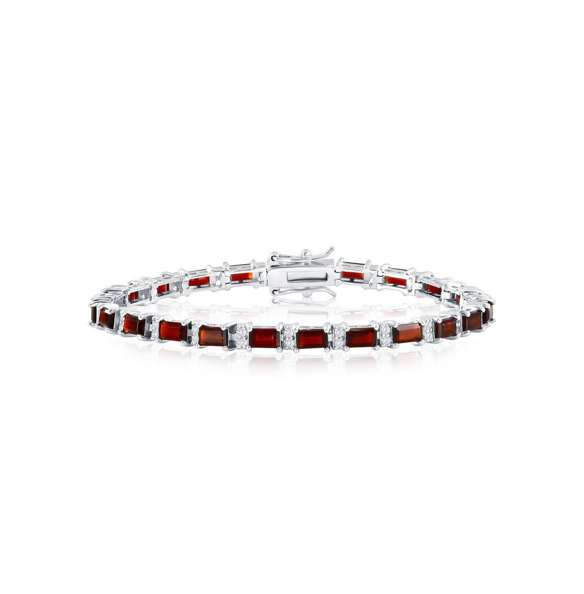Click here for Simona Emerald Bracelet in Sterling Silver - Garne... prices