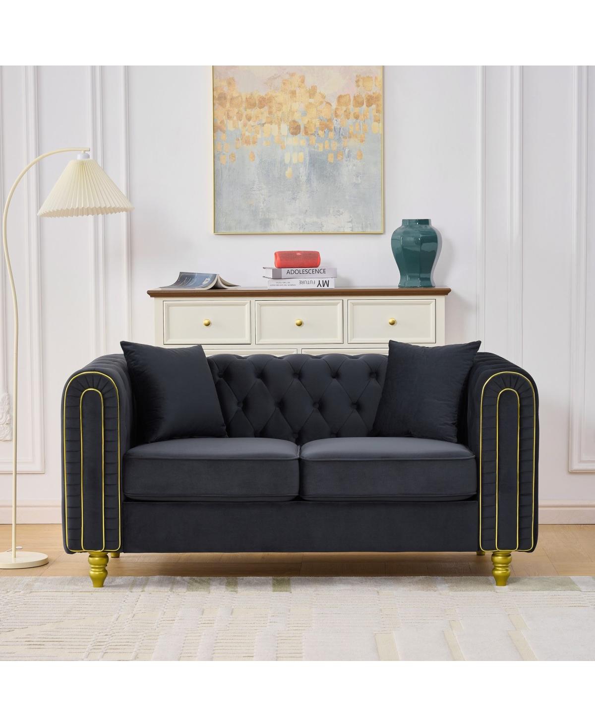 Click here for Streamdale Furniture Velvet Loveseat Sofa with Leg... prices