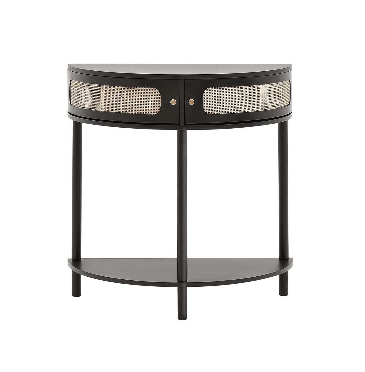 Click here for Sugift Half-Moon Rattan Console Table with Two Dra... prices