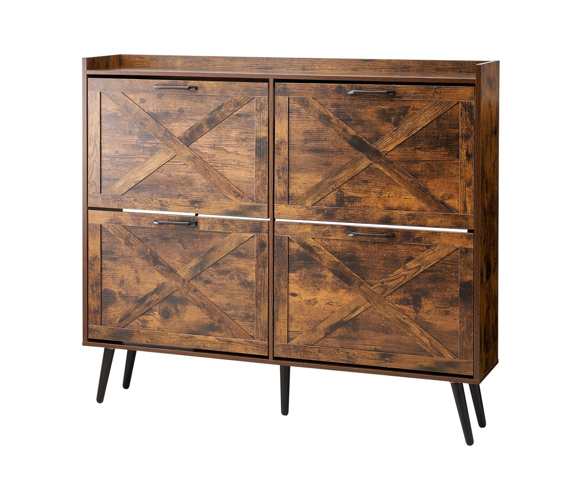 Click here for Sugift Shoe Cabinet with 4 Flip Drawers Farmhouse... prices