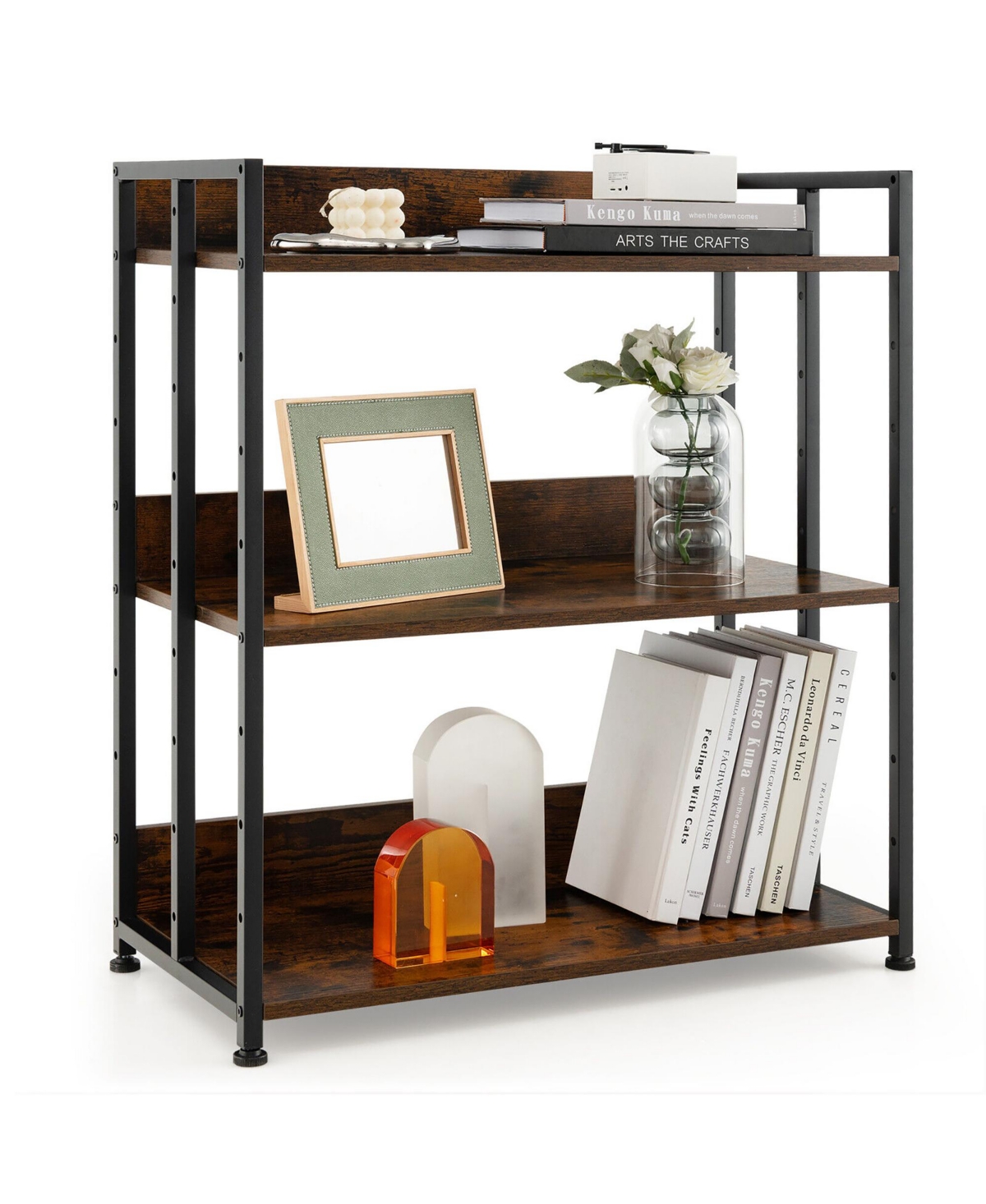 Click here for Gymax 3-Tier Industrial Bookshelf Storage Shelf Di... prices