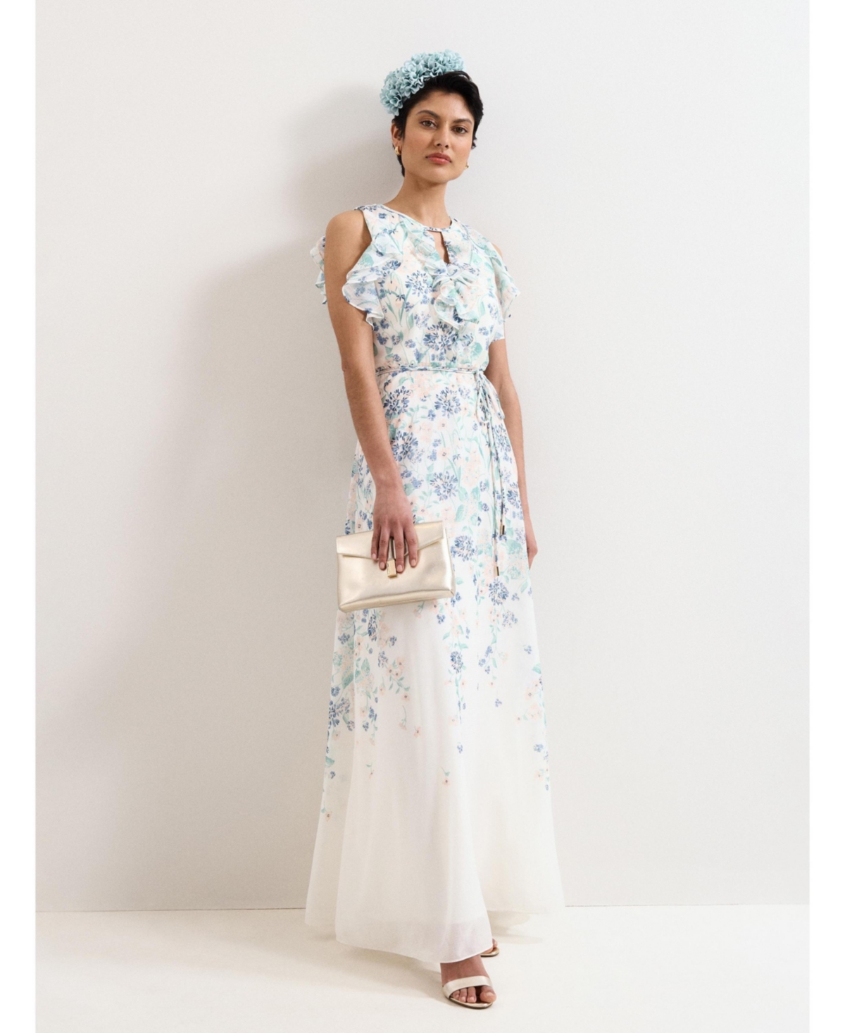 Click here for Phase Eight Womens Rachel Floral Ruffle Detail Max... prices