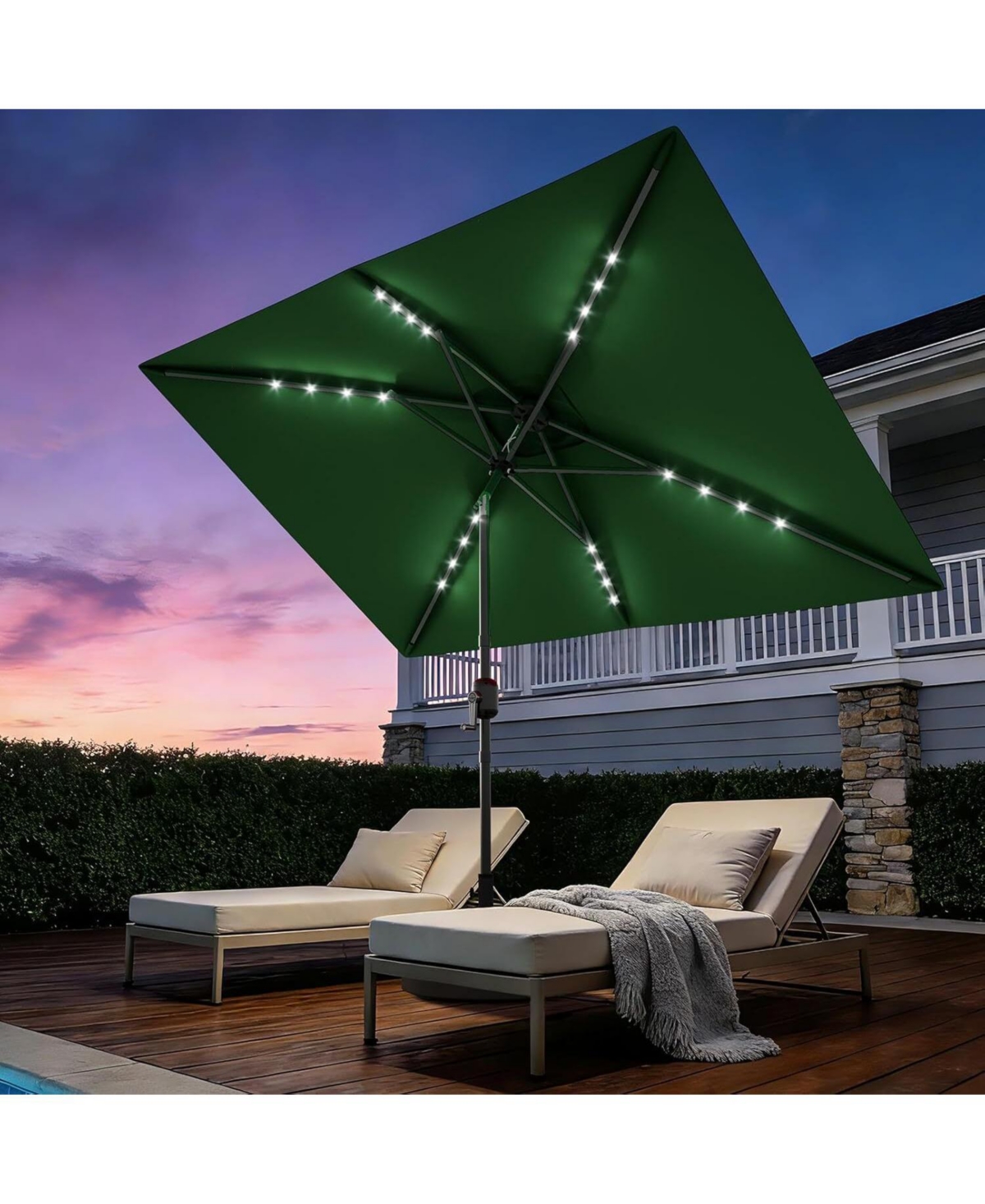 Click here for gaomon 10 x 6.5 Solar Patio Umbrella with Crank an... prices