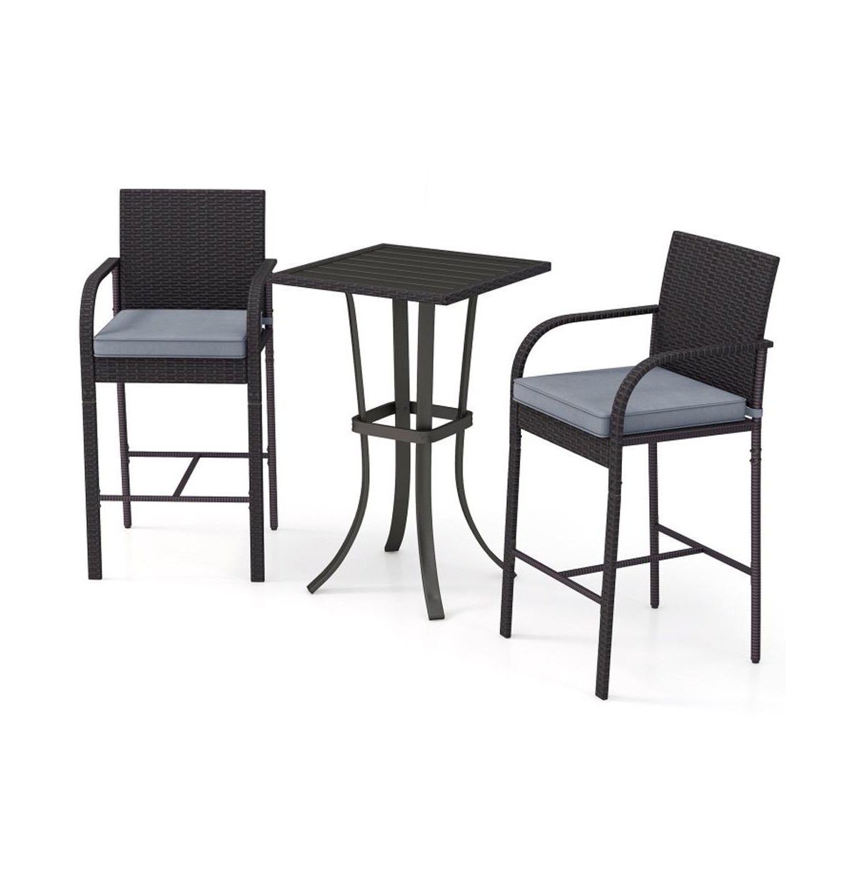 Click here for Boyel Living 3-Piece Patio Wicker Rattan Bar Heigh... prices
