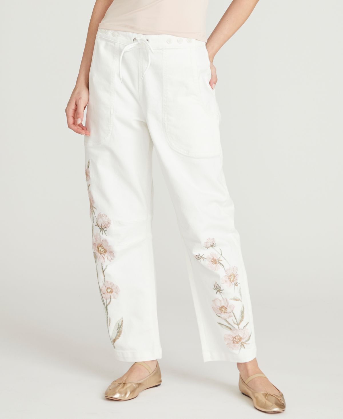 Click here for Driftwood Womens Twyla Barrel Floral Embroidered J... prices