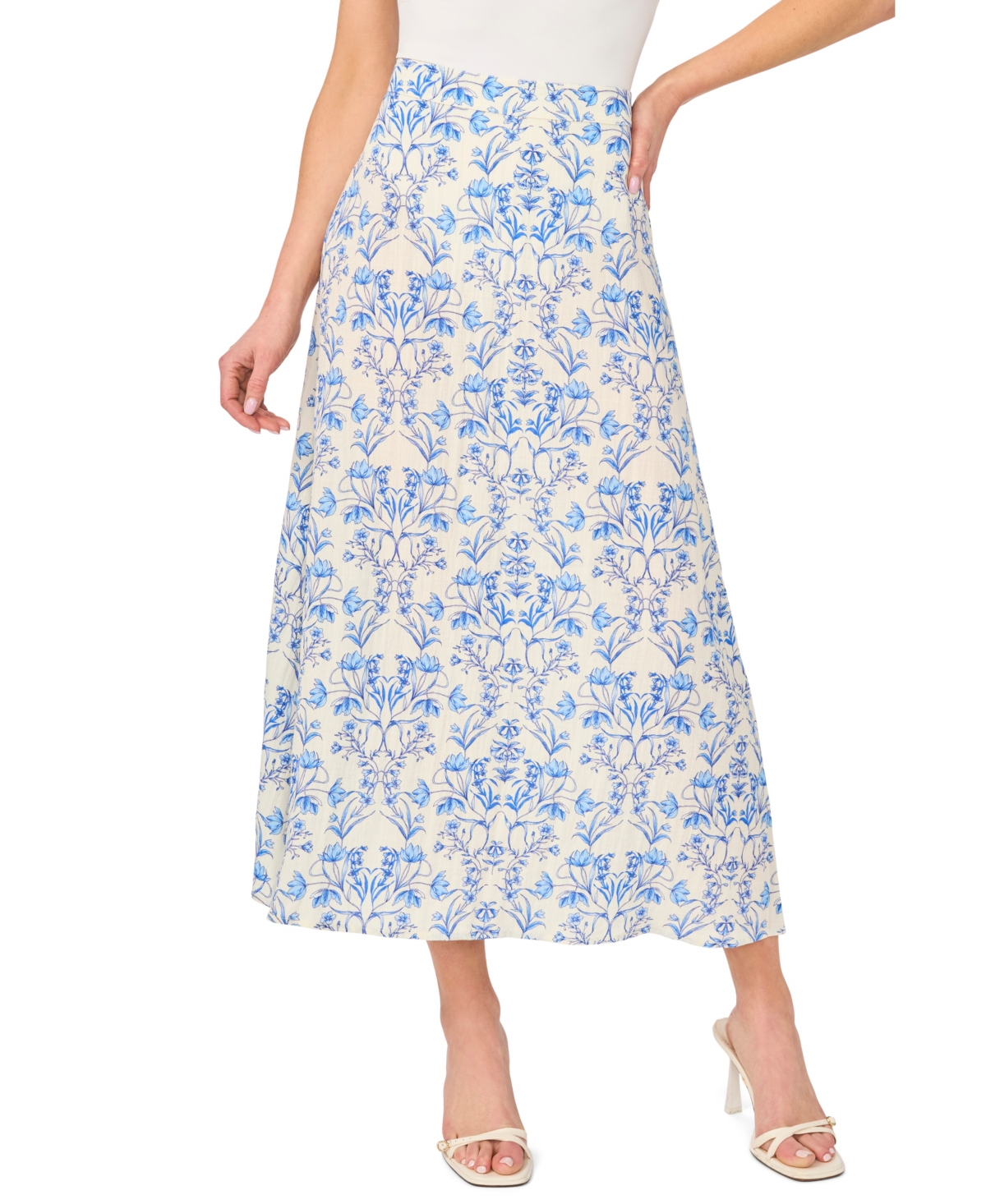 Click here for CeCe Womens Center Seam Printed Skirt - Blue Bonne... prices