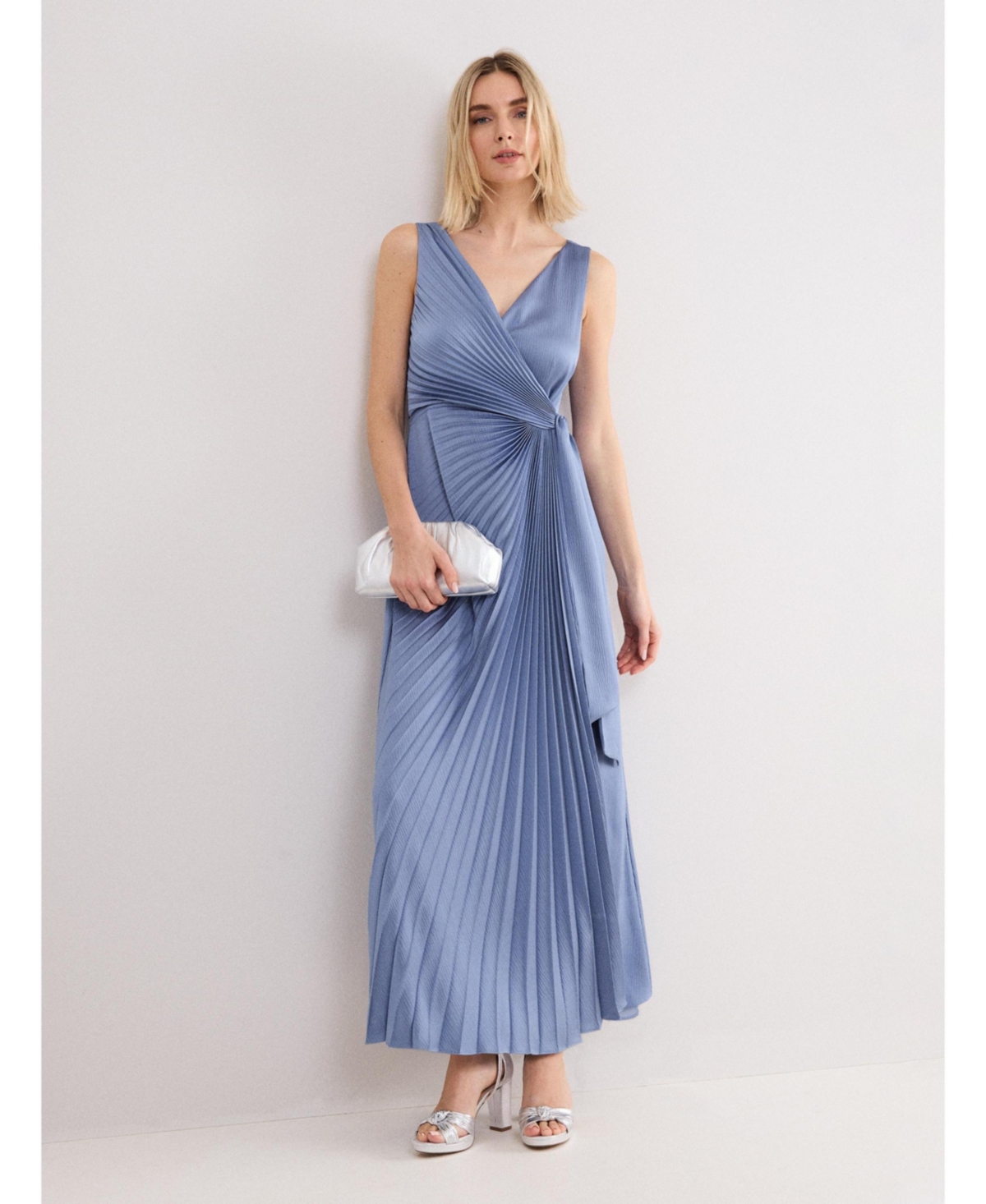 Click here for Phase Eight Womens Emlyn Pleated Wrap Dress - Pale... prices