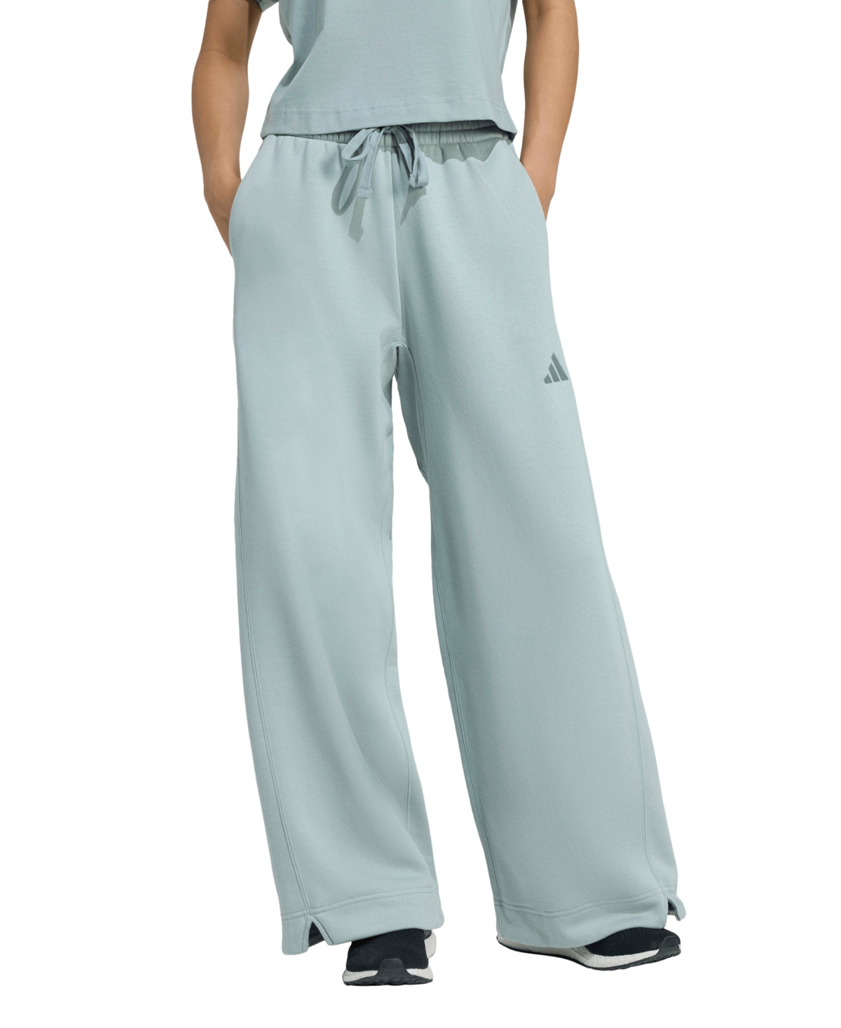 Click here for adidas Womens All Sizing Fleece Loose Wide-Leg Pan... prices