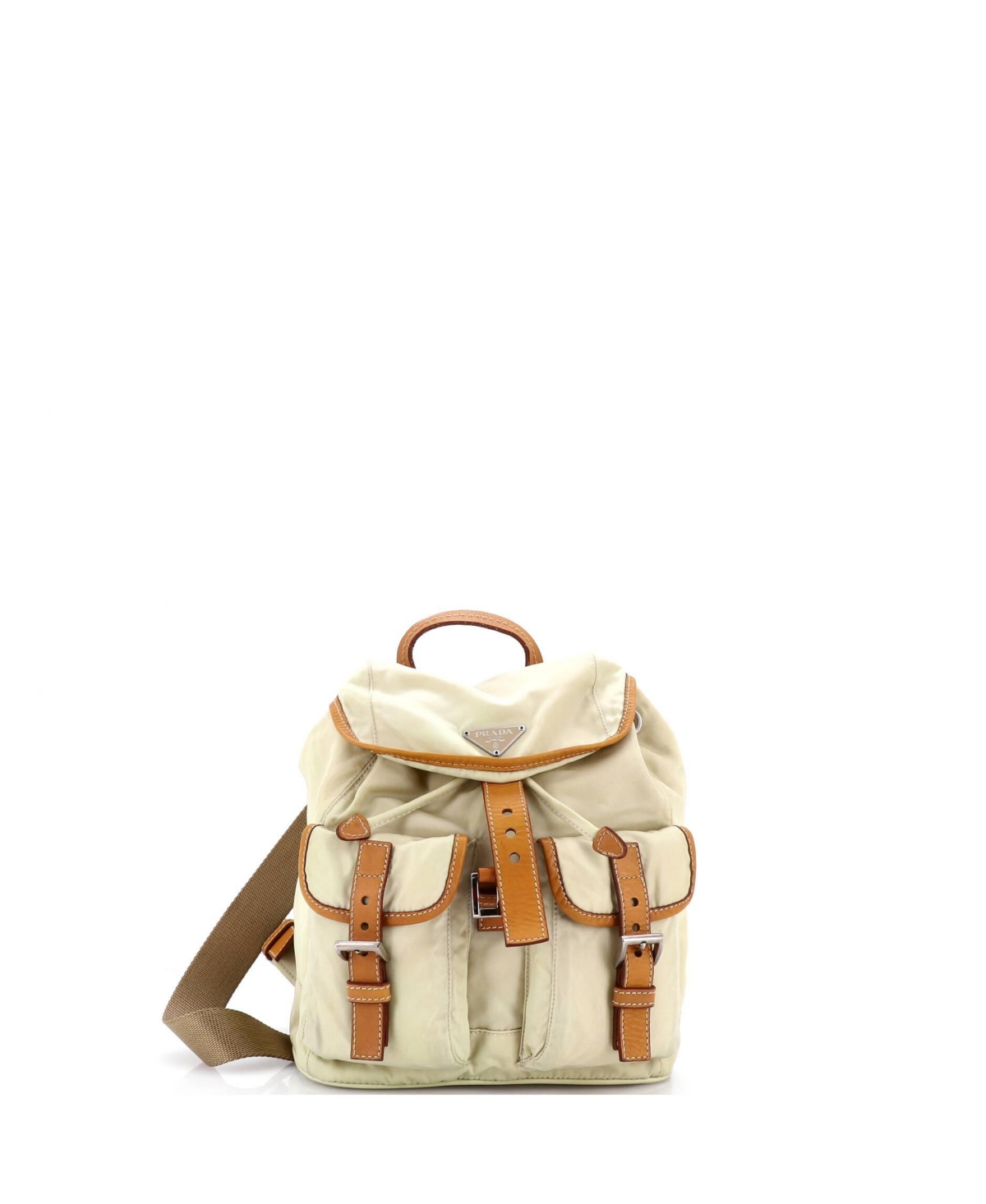 Click here for Pre-Owned Prada Small Double Front Pocket Backpack... prices
