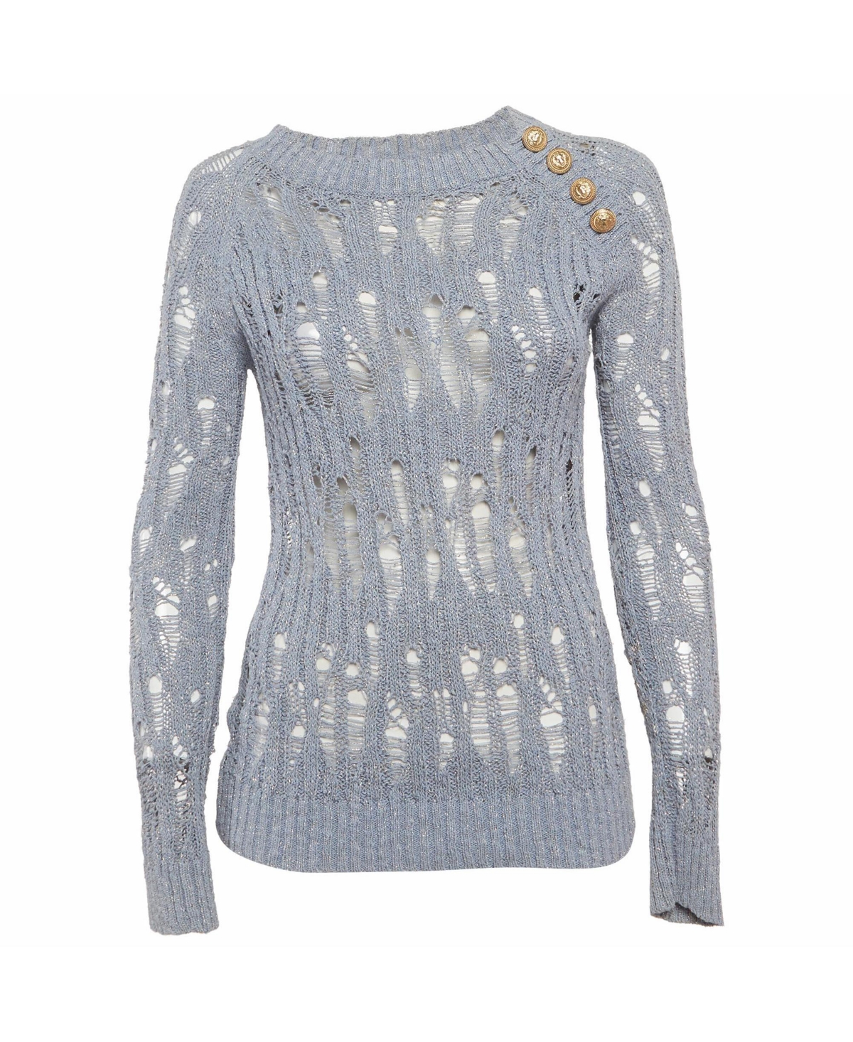 Click here for Pre-Owned Balmain Womens Lurex Open Knit Sweater prices