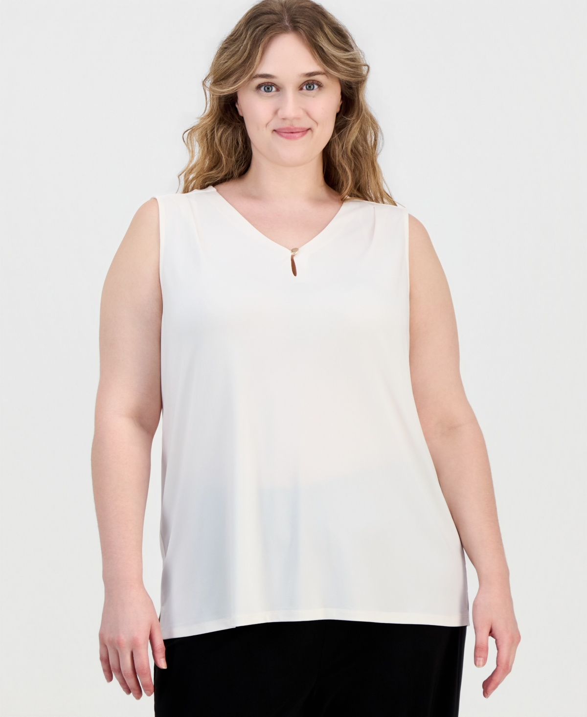 Click here for Anne Klein Essentials Plus Size V-Neck Sleeveless... prices
