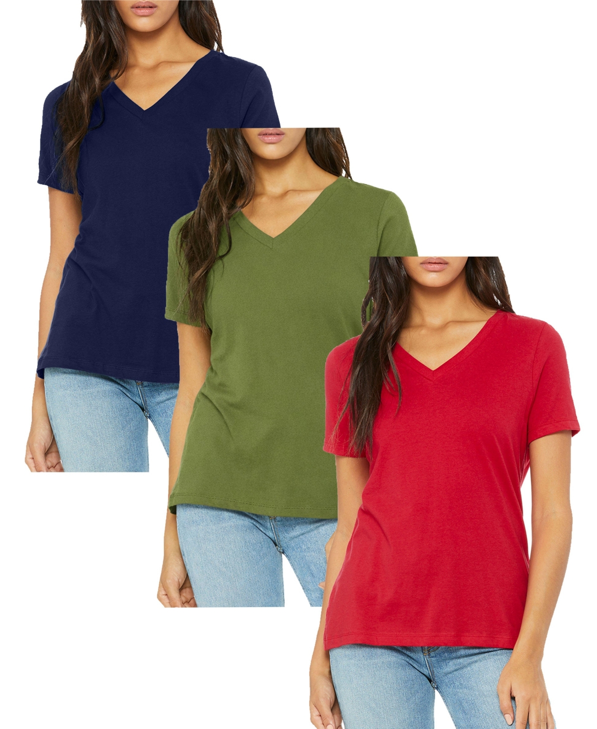 Click here for Blu Rock Womens Loose Fit Short Sleeve V-Neck Cott... prices
