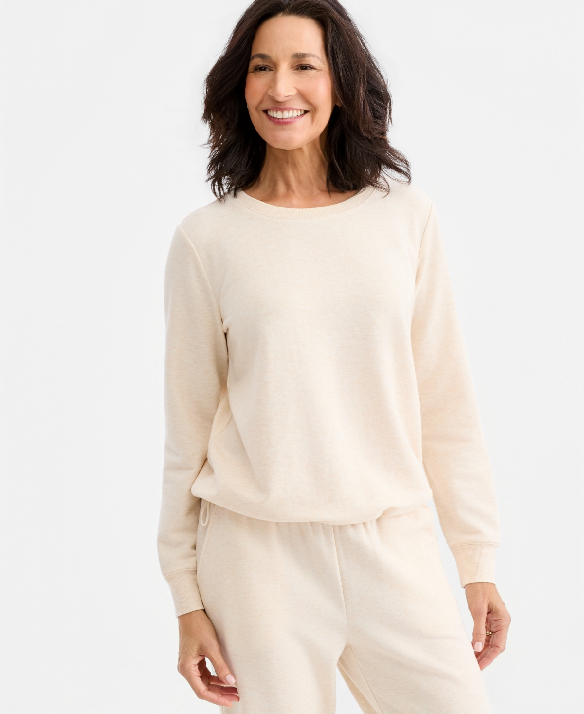 Click here for Style & Co Womens LuxSoft Fleece Crewneck Sweatshi... prices