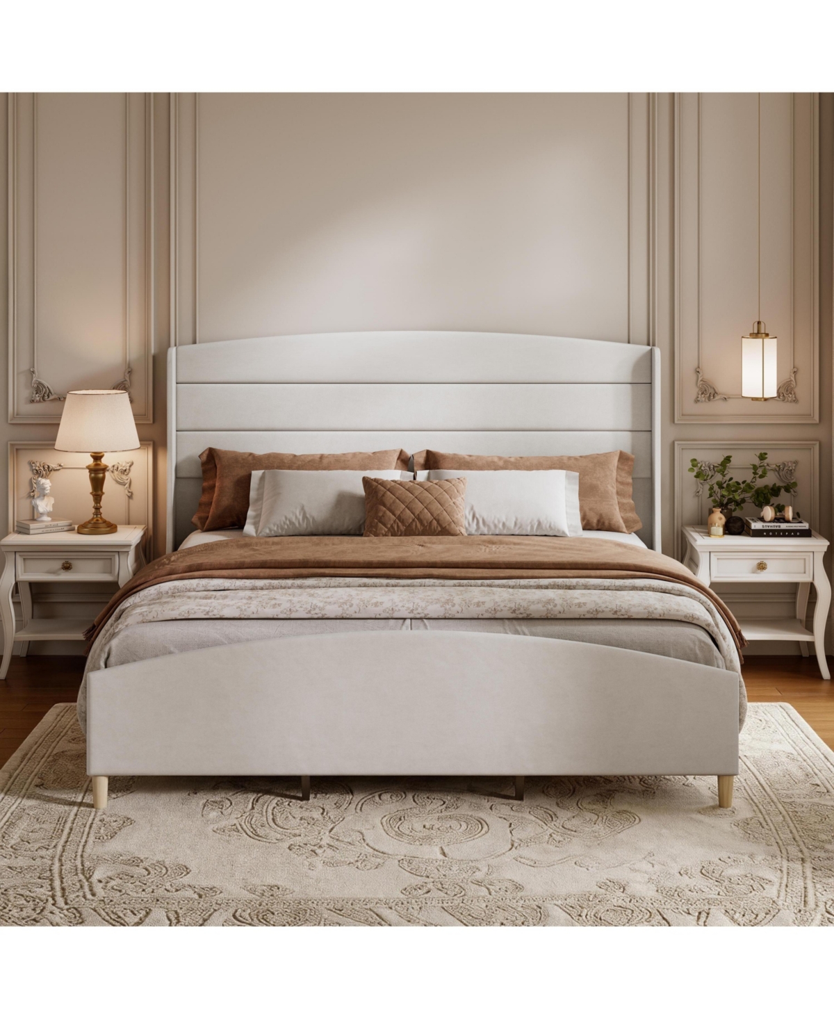 Click here for Gaomon Bed Frame  Soft Linen Upholstered Platform... prices