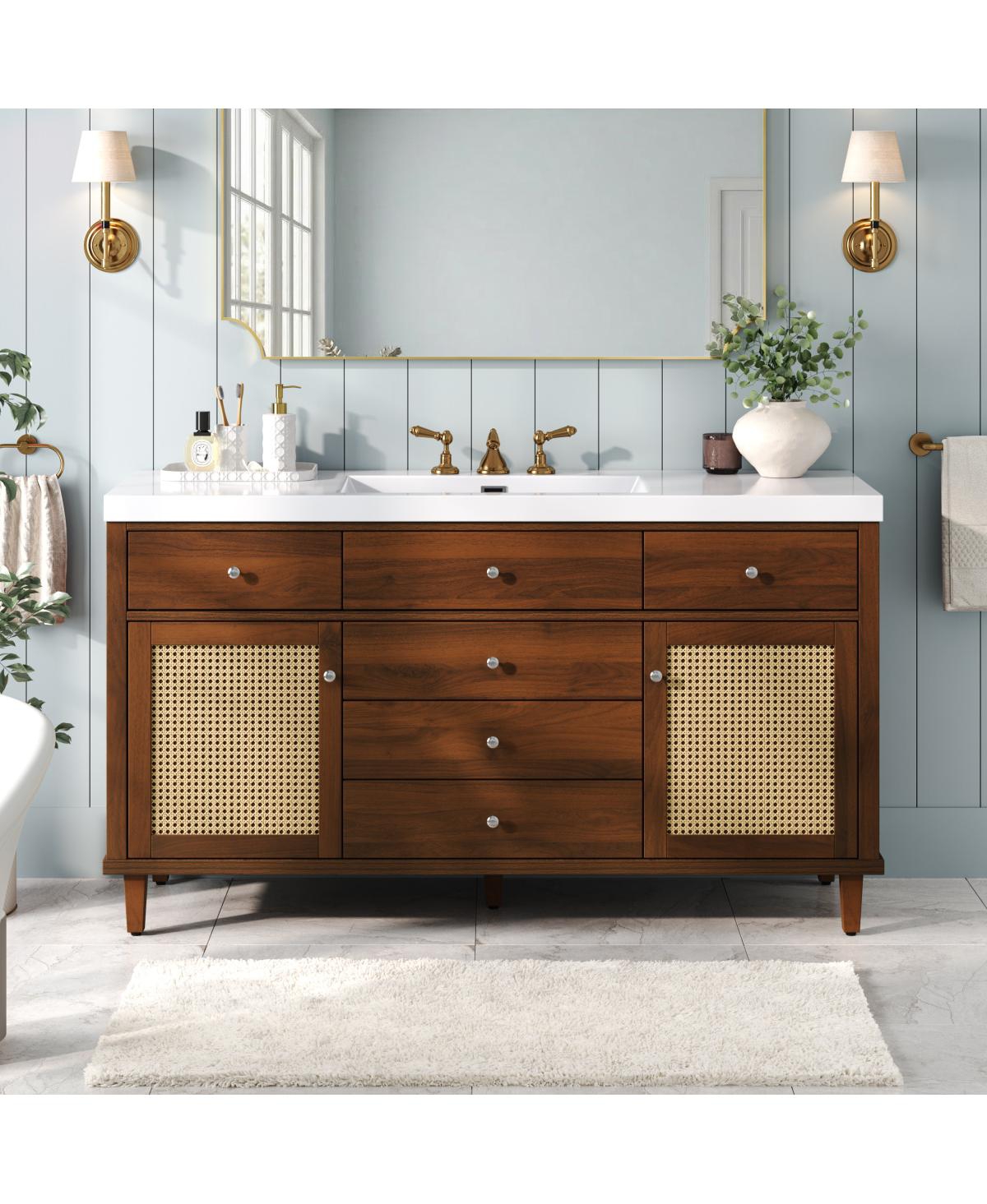 Click here for Sillysis 60 Inch Modern Bathroom Vanity with Sink... prices