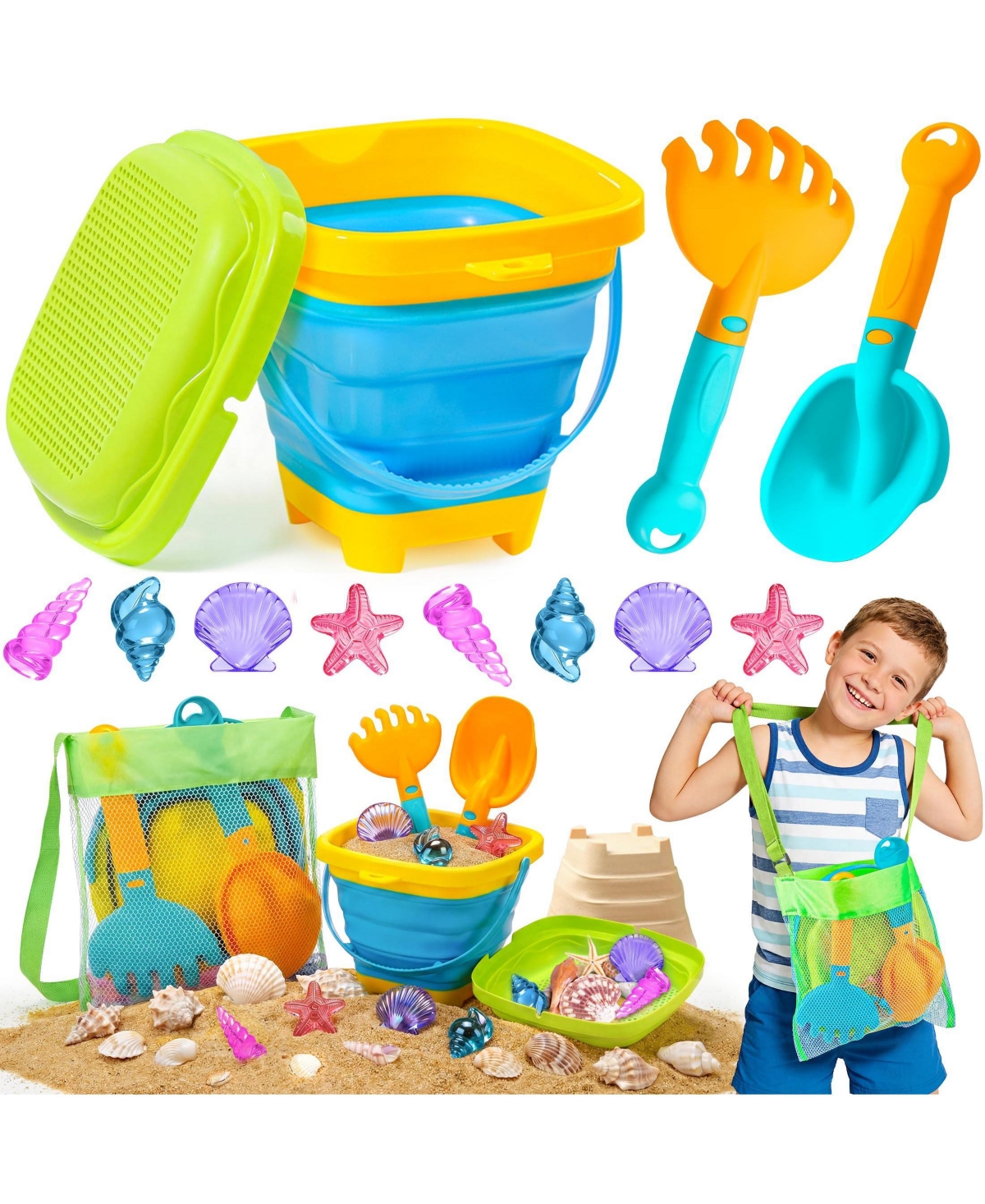 Click here for Gnuadz Collapsible Beach Sand Toys Bucket Sifter S... prices