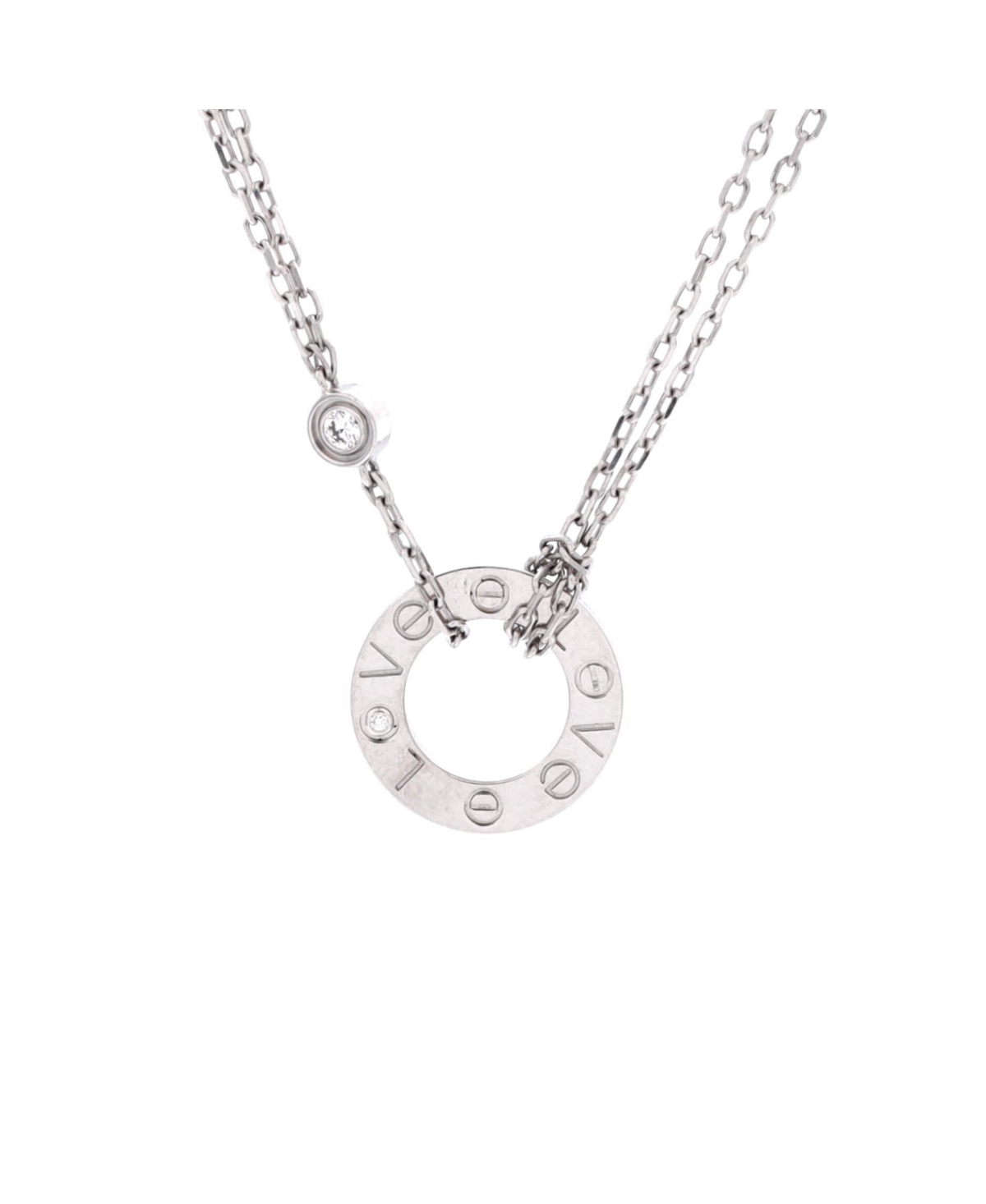 Click here for Pre-Owned Cartier 2 Diamonds Love Pendant Necklace... prices