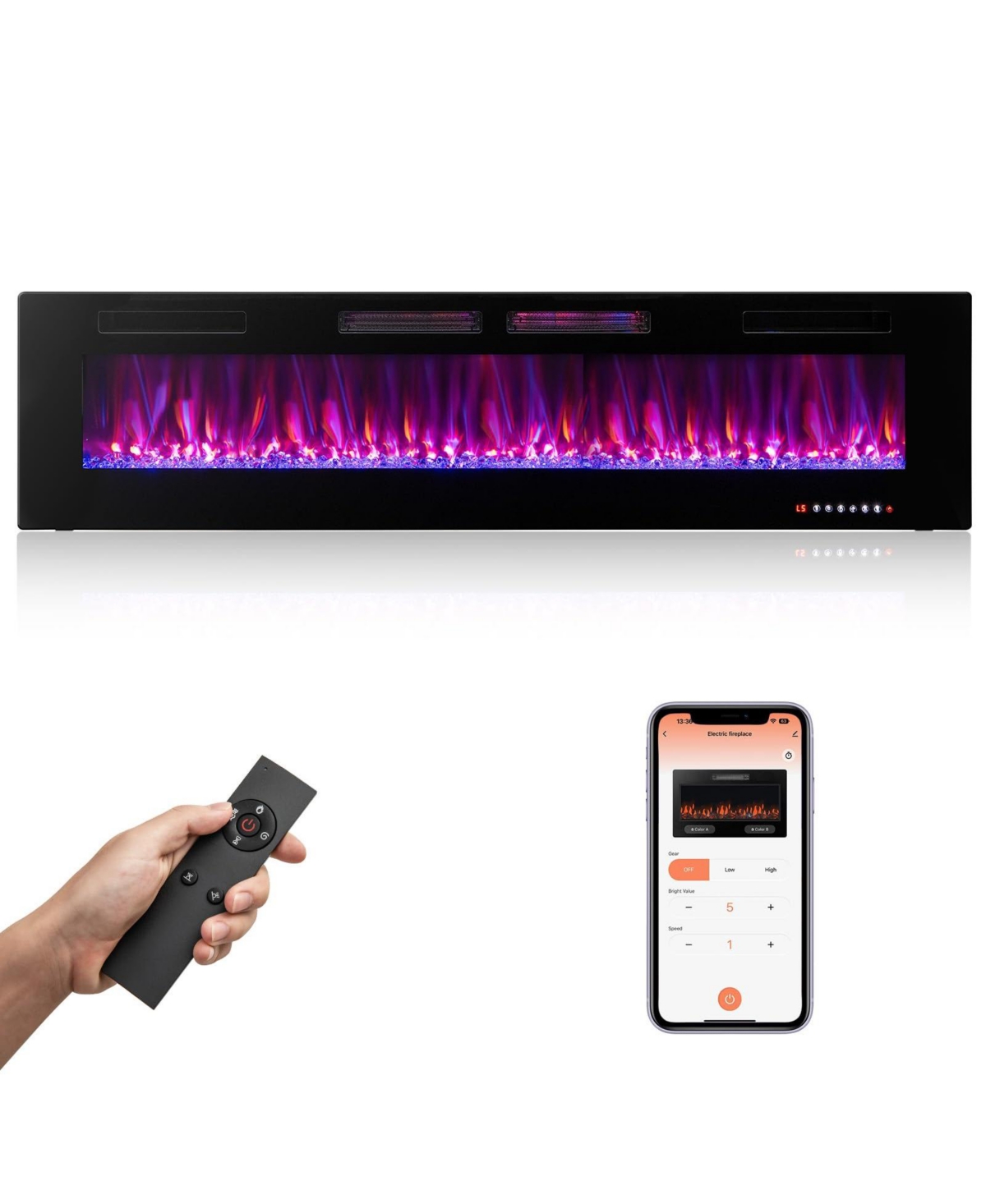 Click here for Sugift 72 Inch Ultra-Thin Electric Fireplace with... prices