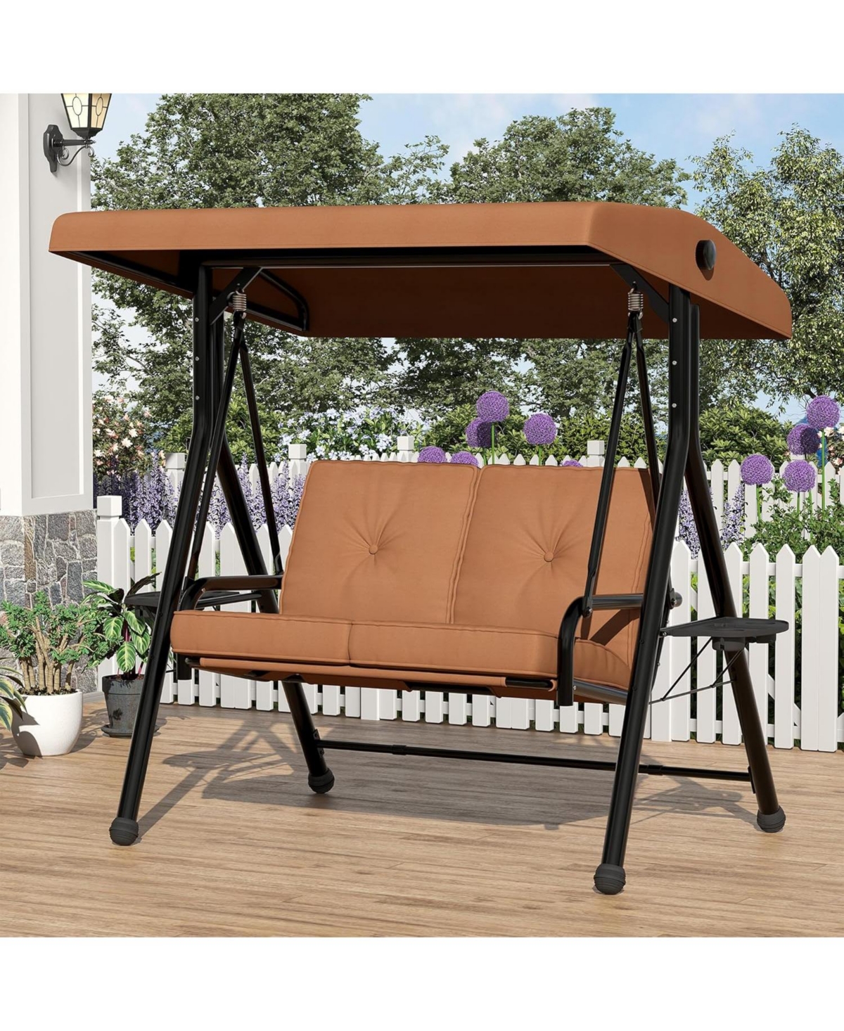 Click here for gaomon 2 Seat Outdoor Patio Swings with Canopy  2-... prices