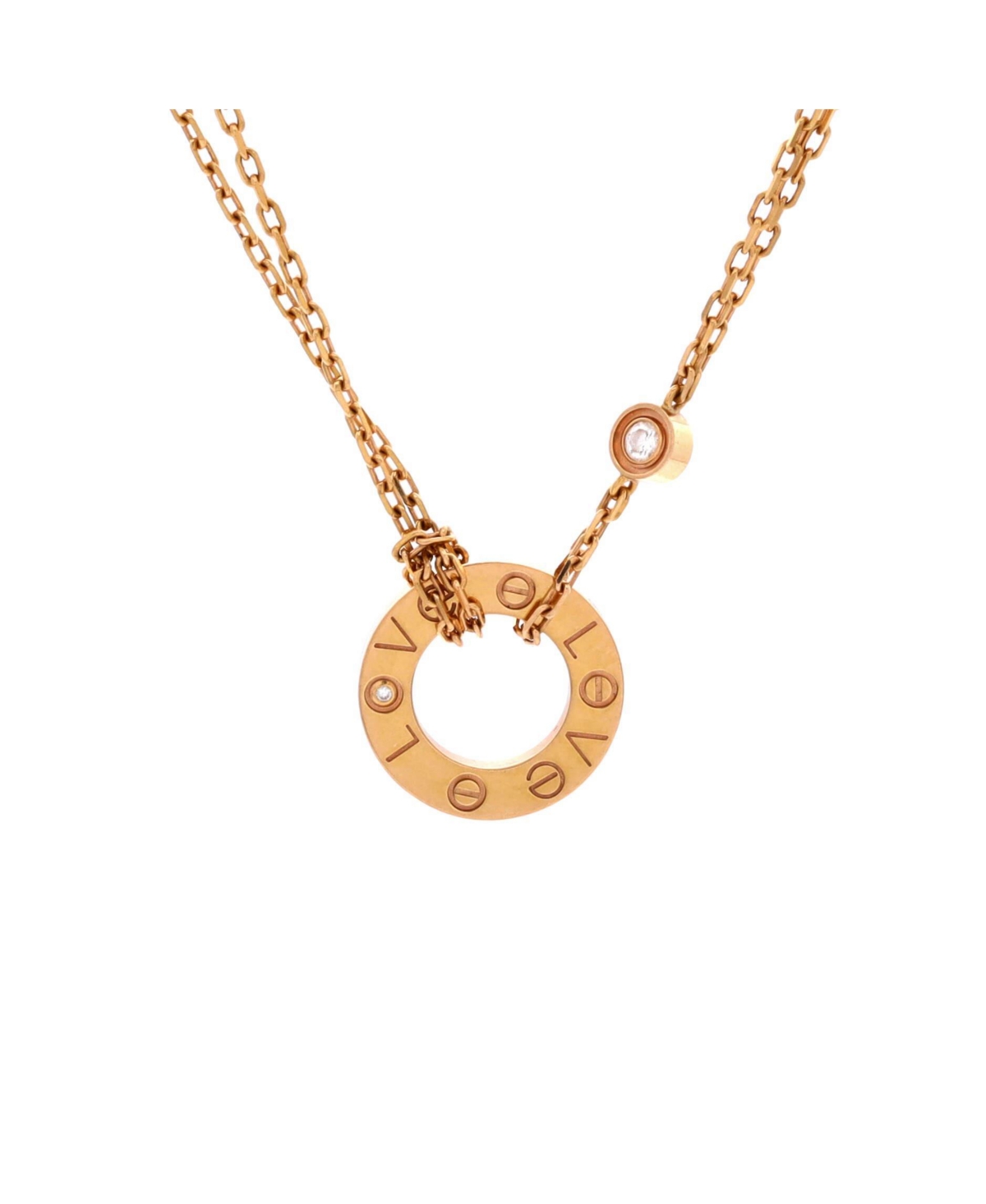 Click here for Pre-Owned Cartier 2 Diamonds Love Pendant Necklace... prices