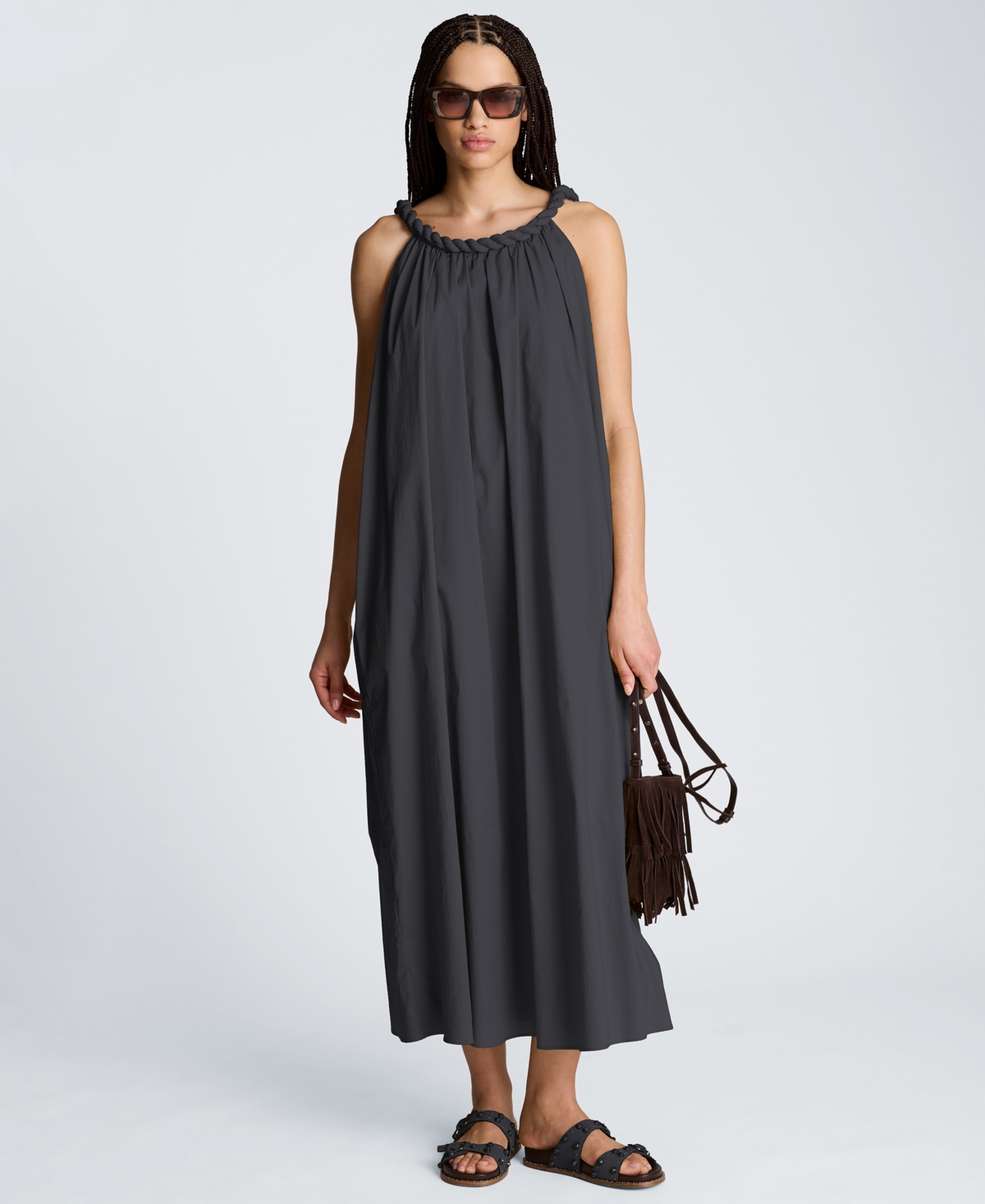 Click here for Kenneth Cole Womens Scoop Neck Maxi Dress - Black prices