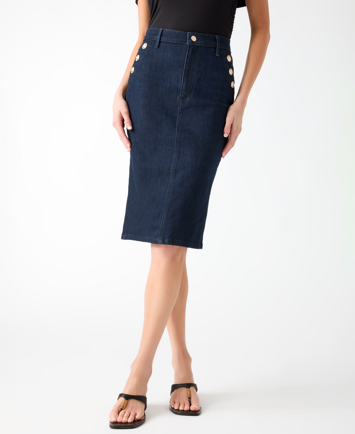 Click here for Guess Womens Riley Longuette Midi Denim Skirt - Ri... prices
