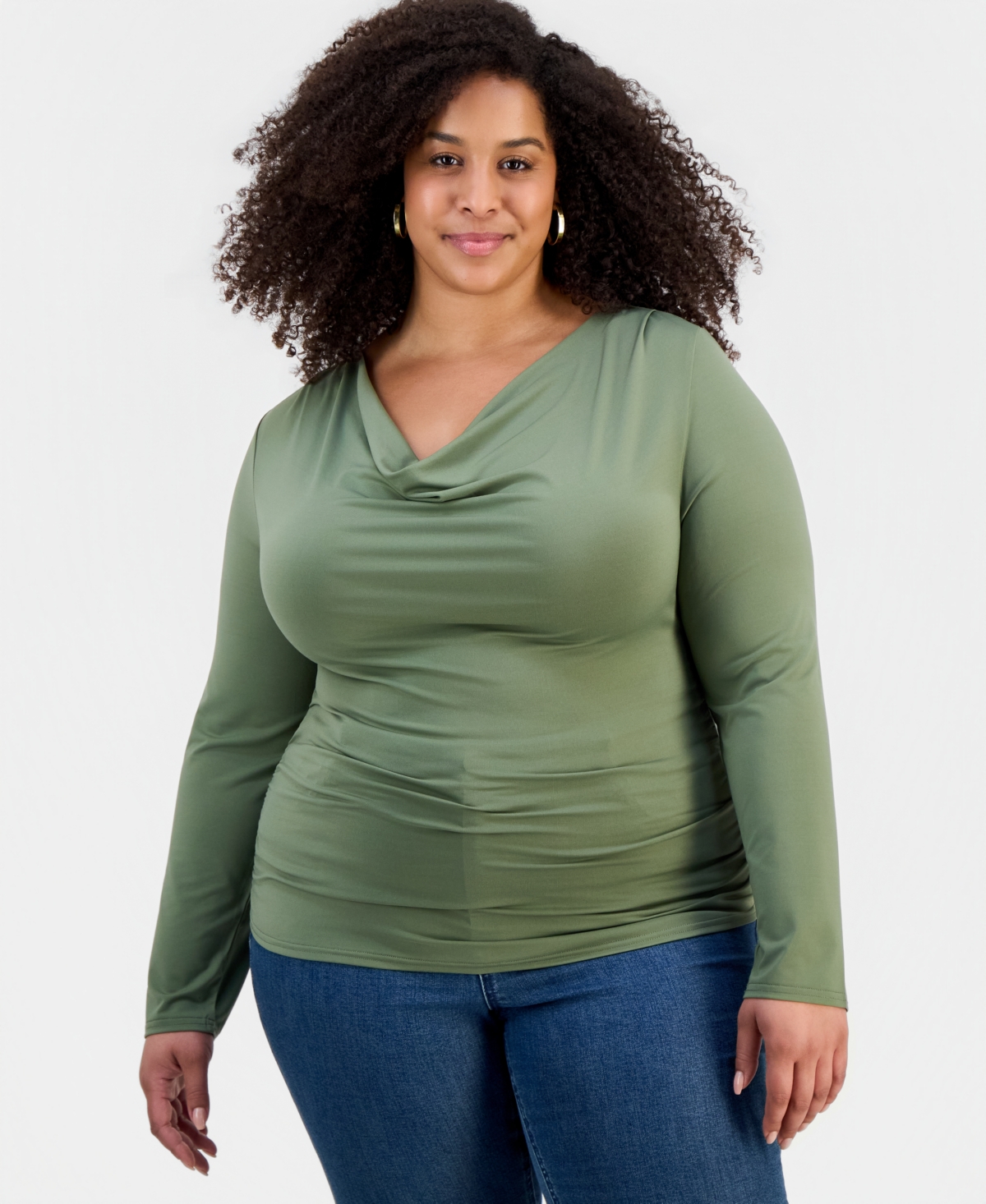 Click here for Full Circle Trends Trendy Plus Size Cowlneck Jerse... prices