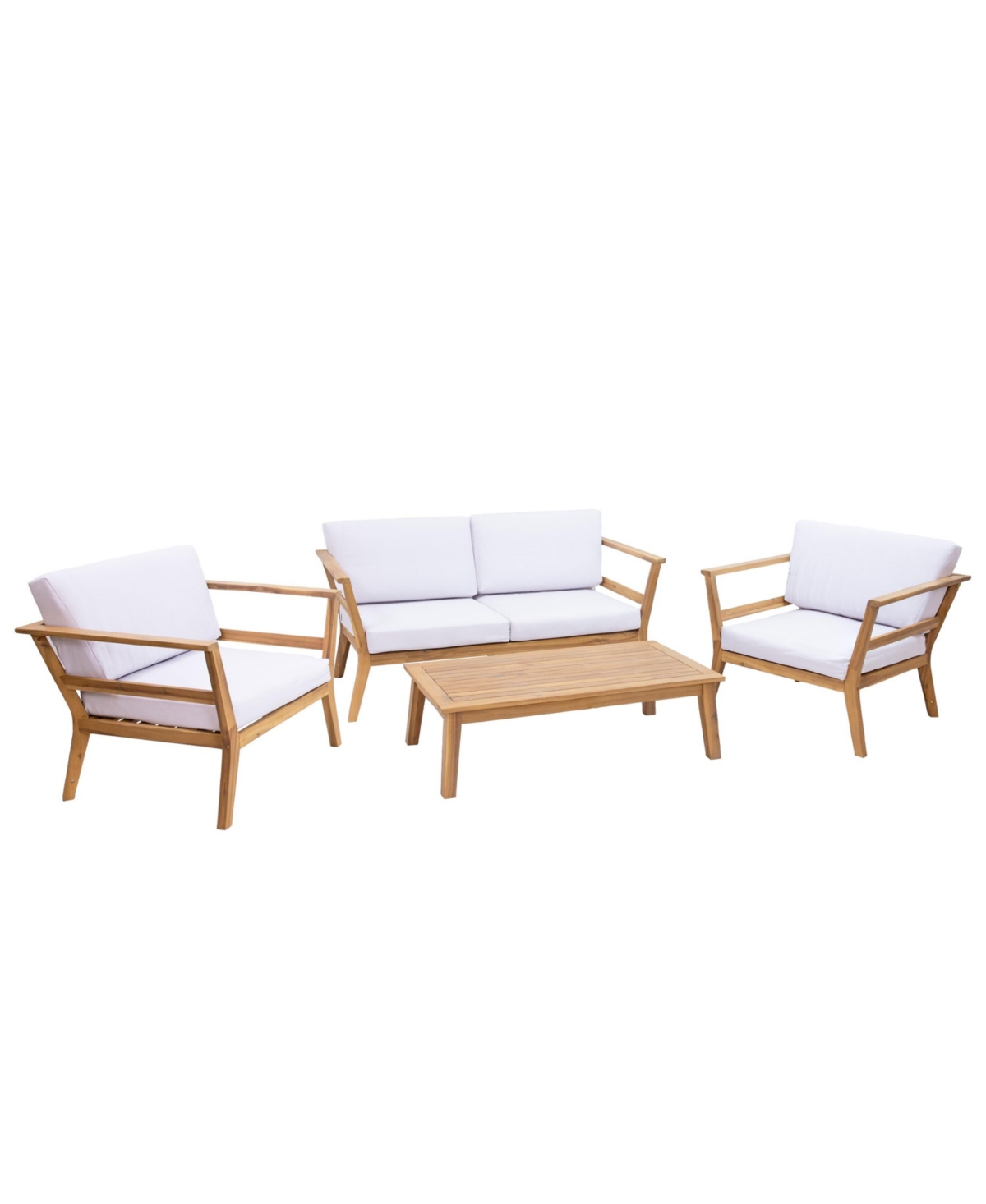 Click here for Sunnydaze Decor Wood Patio Conversation Set with L... prices
