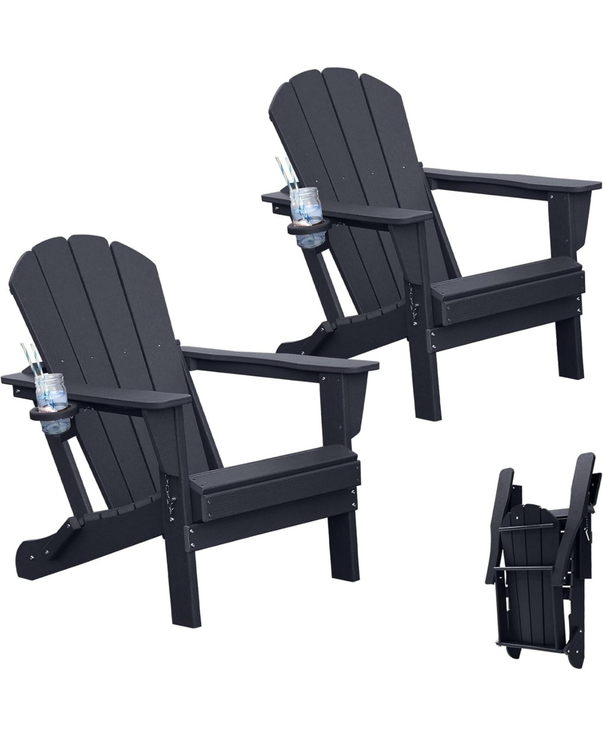 Click here for Clihome Folding Outdoor Adirondack Chairs with Cup... prices