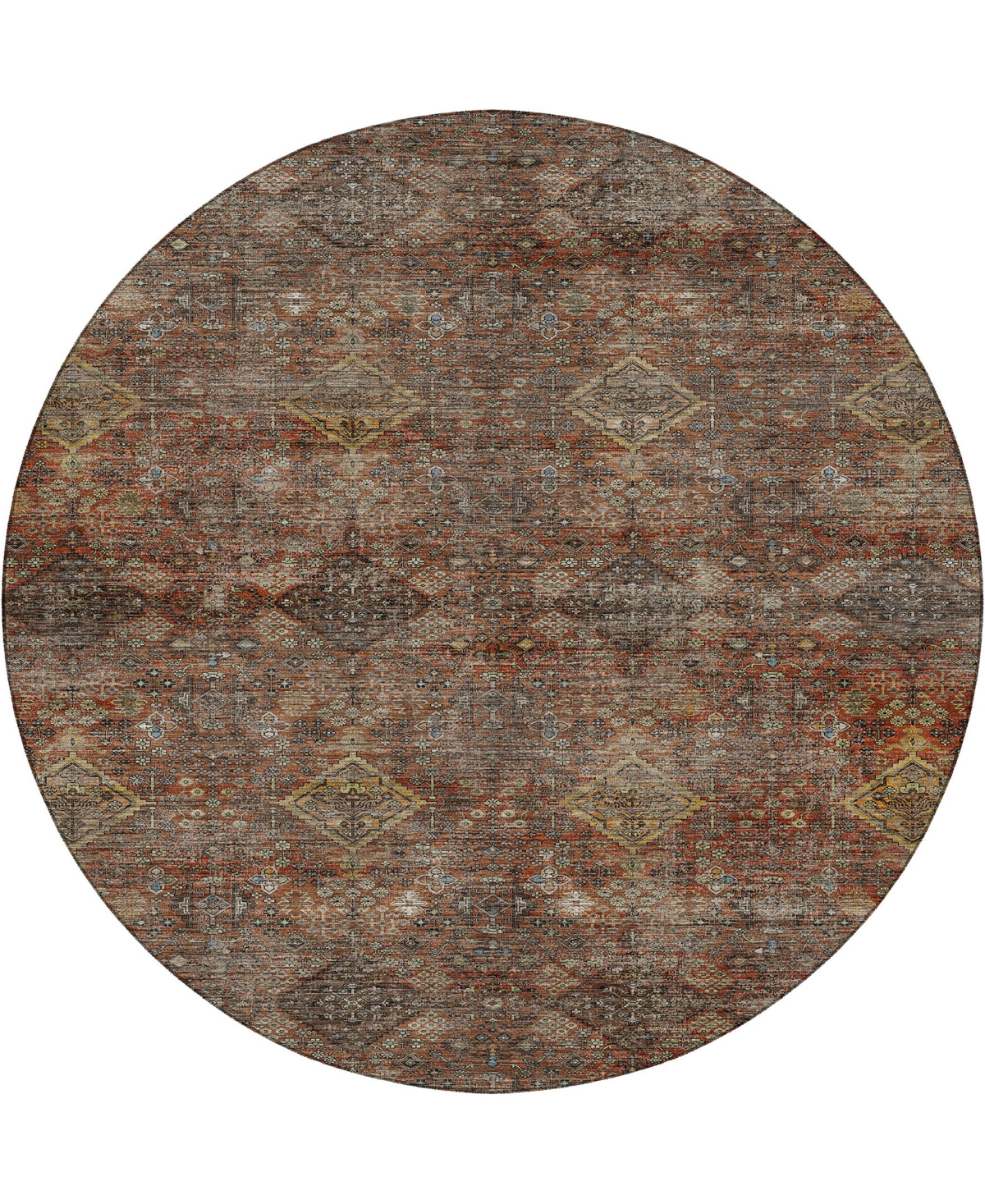 Click here for Dalyn Aristo AR1 8x8 Round Area Rug - Dark Orange prices