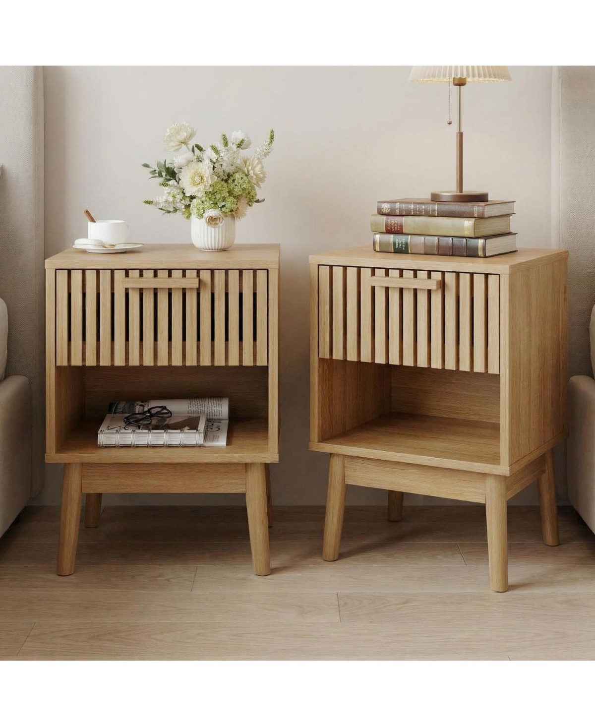 Click here for homfan Boho Nightstand with Drawer Set of 2  Moder... prices
