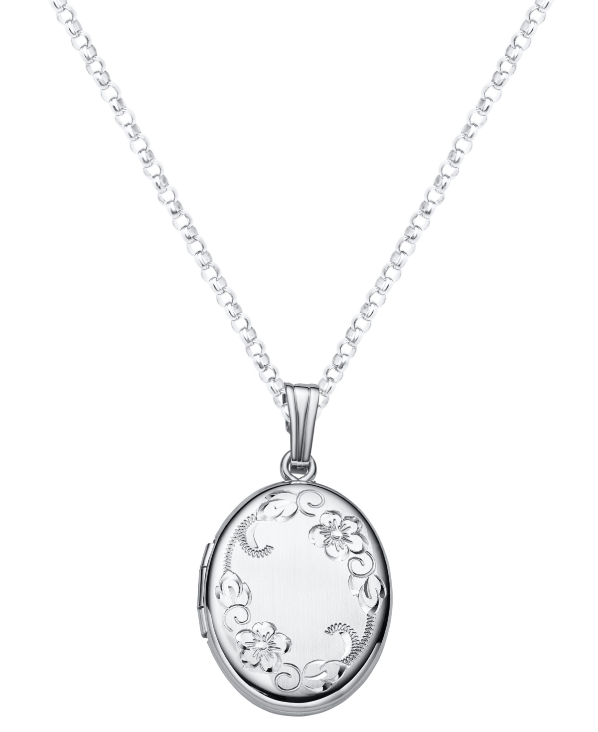 Click here for Macys Engraved Oval Locket Pendant Necklace in Ste... prices