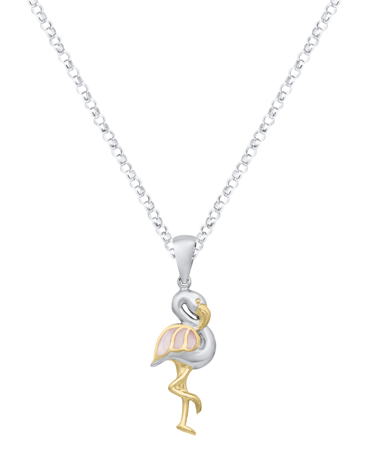 Click here for Macys Pink Pearl Flamingo Pendant Necklace in Ster... prices